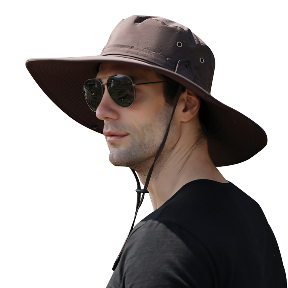 Men And Women Bucket Hat UV Protection Foldable Mesh Wide Brim Beach ...