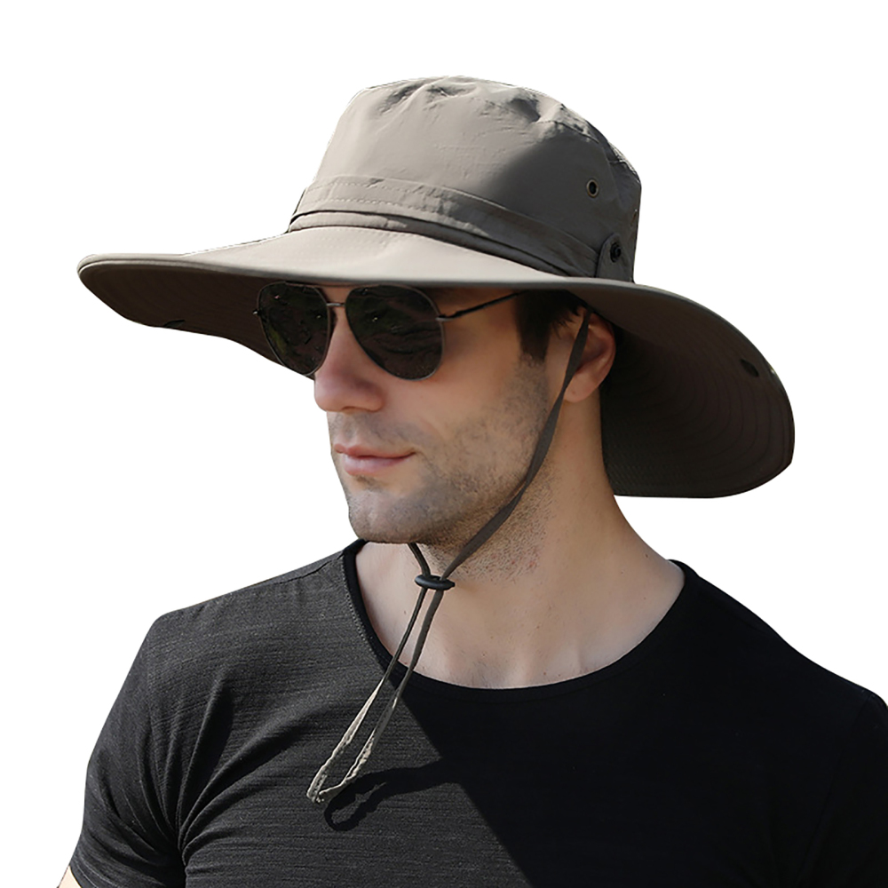 Men And Women Bucket Hat UV Protection Foldable Mesh Wide Brim Beach ...