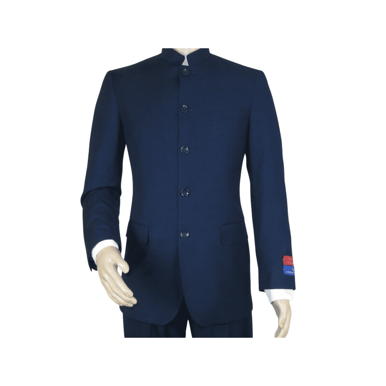 Men Apollo King Banded Collarless suit Mandarin 5 Buttons Wide leg M5-2 ...