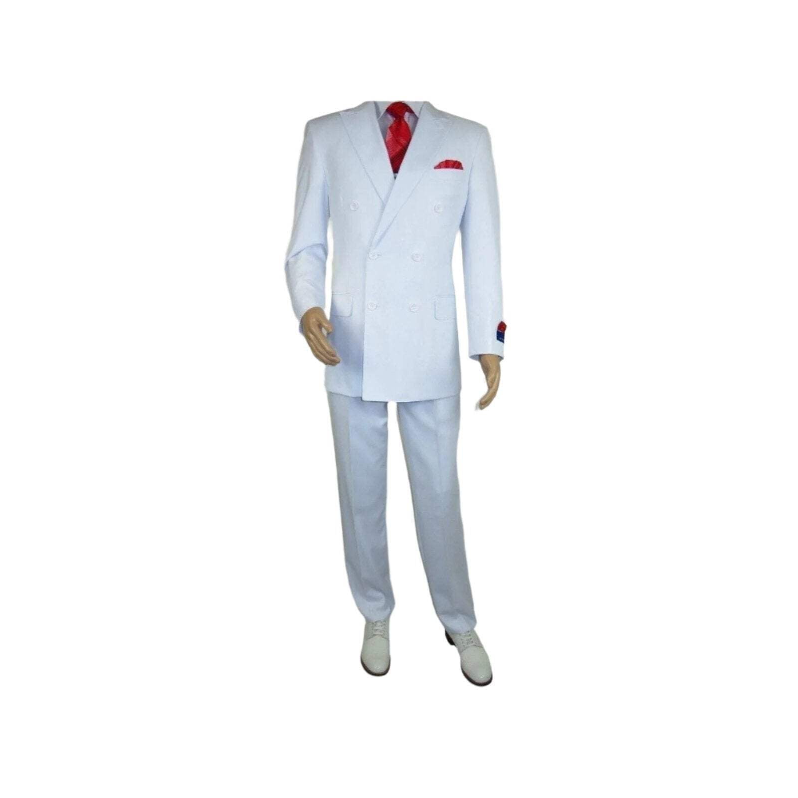 Men Apollo King Double Breasted Suit Classic Peak Lapel Pleated DM26 ...