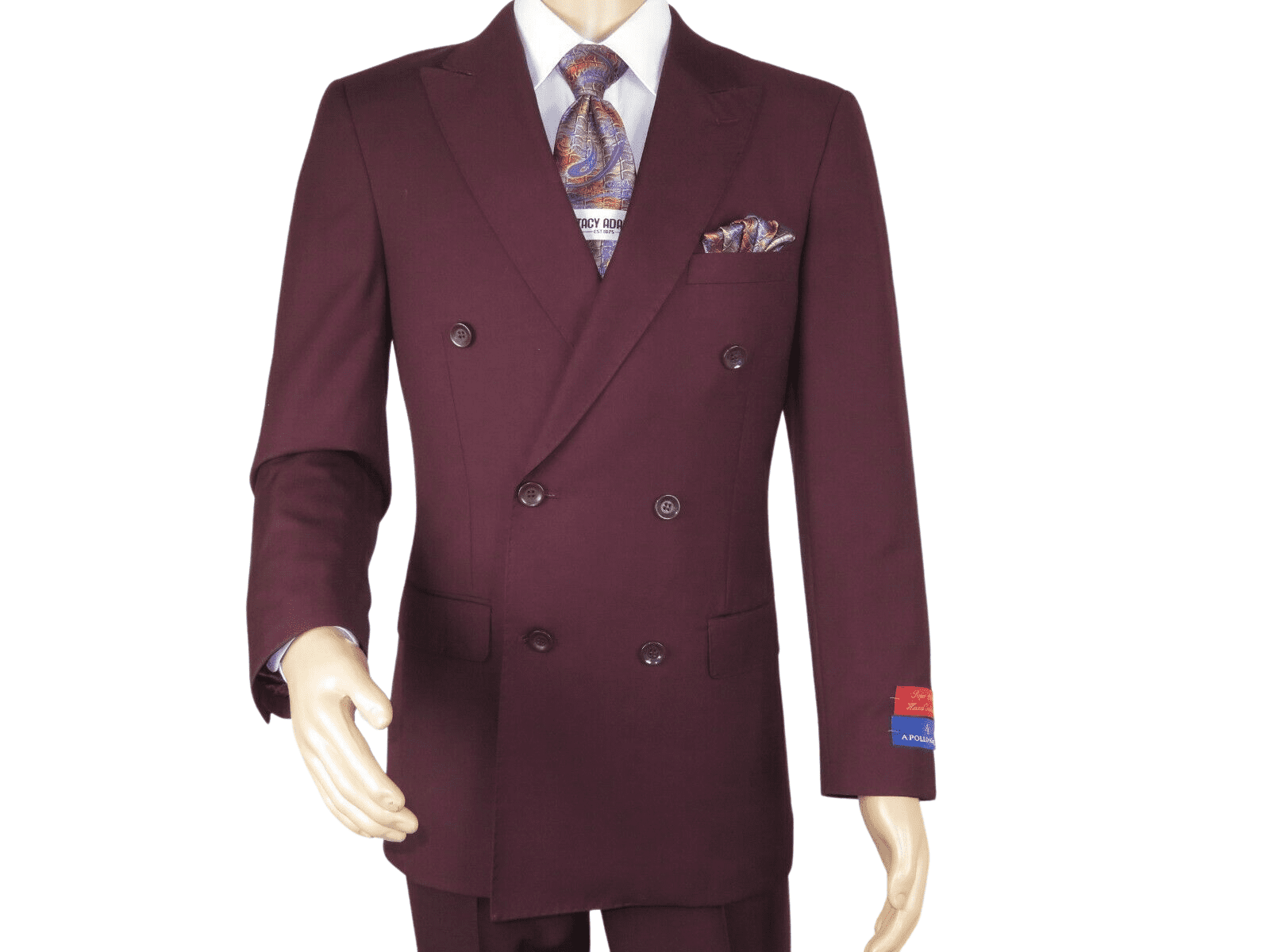 Men Apollo King Double Breasted Suit Classic Peak Lapel Pleated DM29 ...