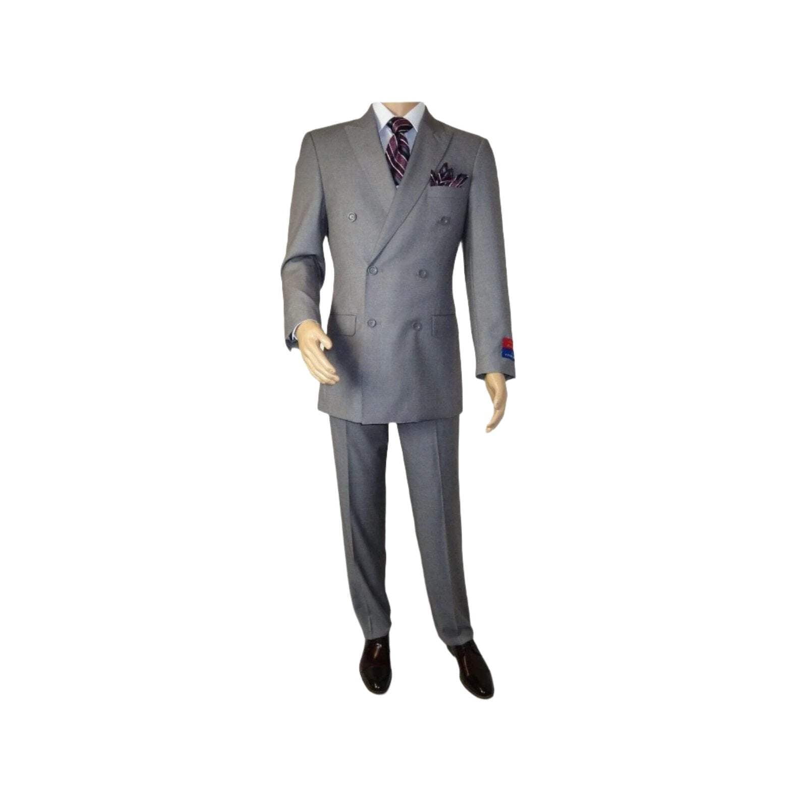 Men Apollo King Double Breasted Suit Classic Peak Lapel Soft Blend DM23 ...
