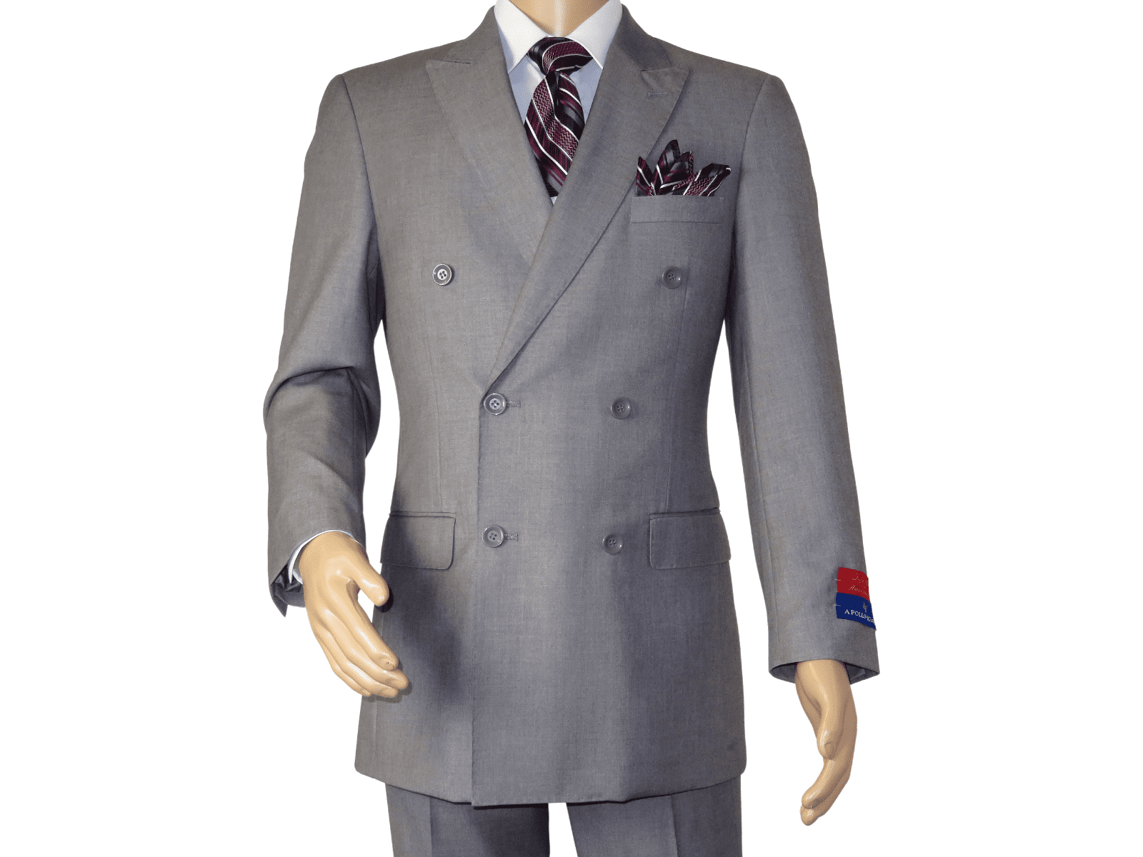 Men Apollo King Double Breasted Suit Classic Peak Lapel Soft Blend DM23 ...
