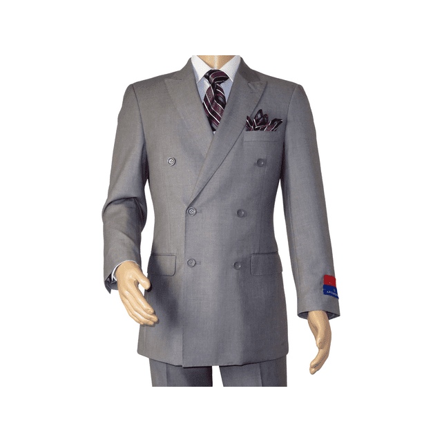 Men Apollo King Double Breasted Suit Classic Peak Lapel Soft Blend DM23 ...