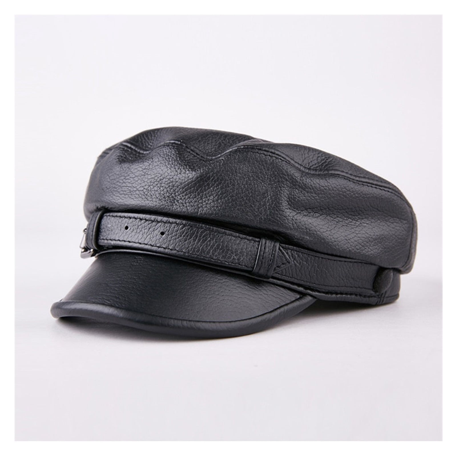 Men Army Hat Leather Mi-litary Caps Male Casual Black Captain Hats ...