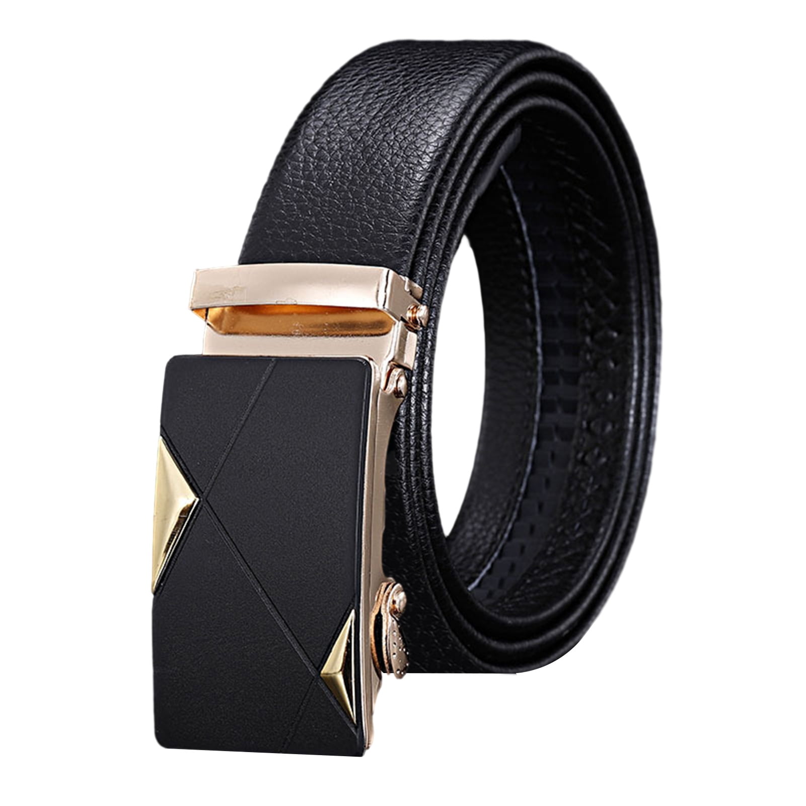 Men Autumatic Belt Business Formal Belt Smooth Faux Leather Alloy ...