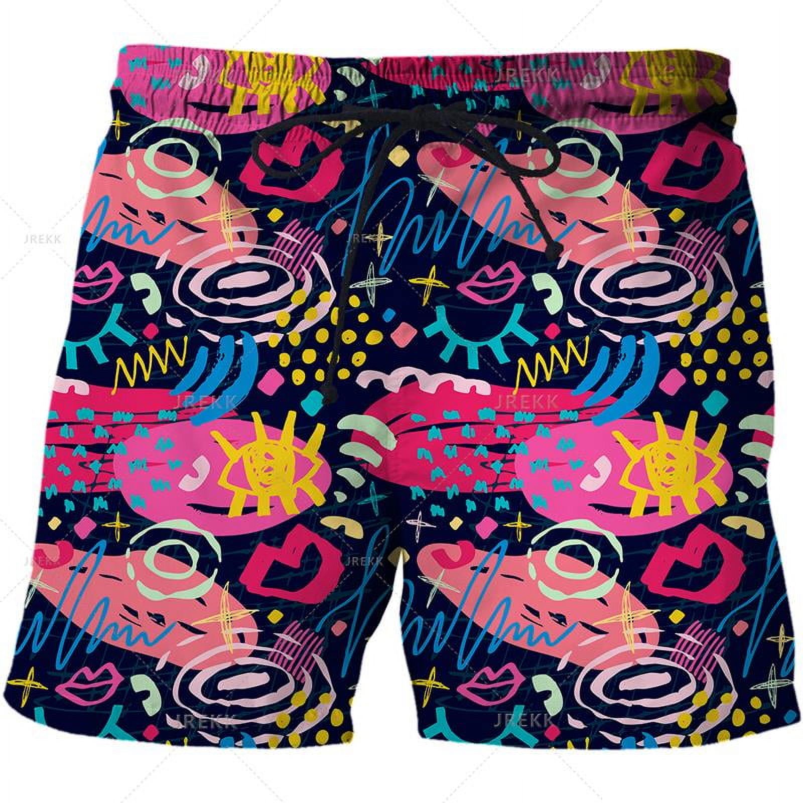 Men Beach Shorts Graffiti Art Short Pants Male Summer Abstract Graphic ...