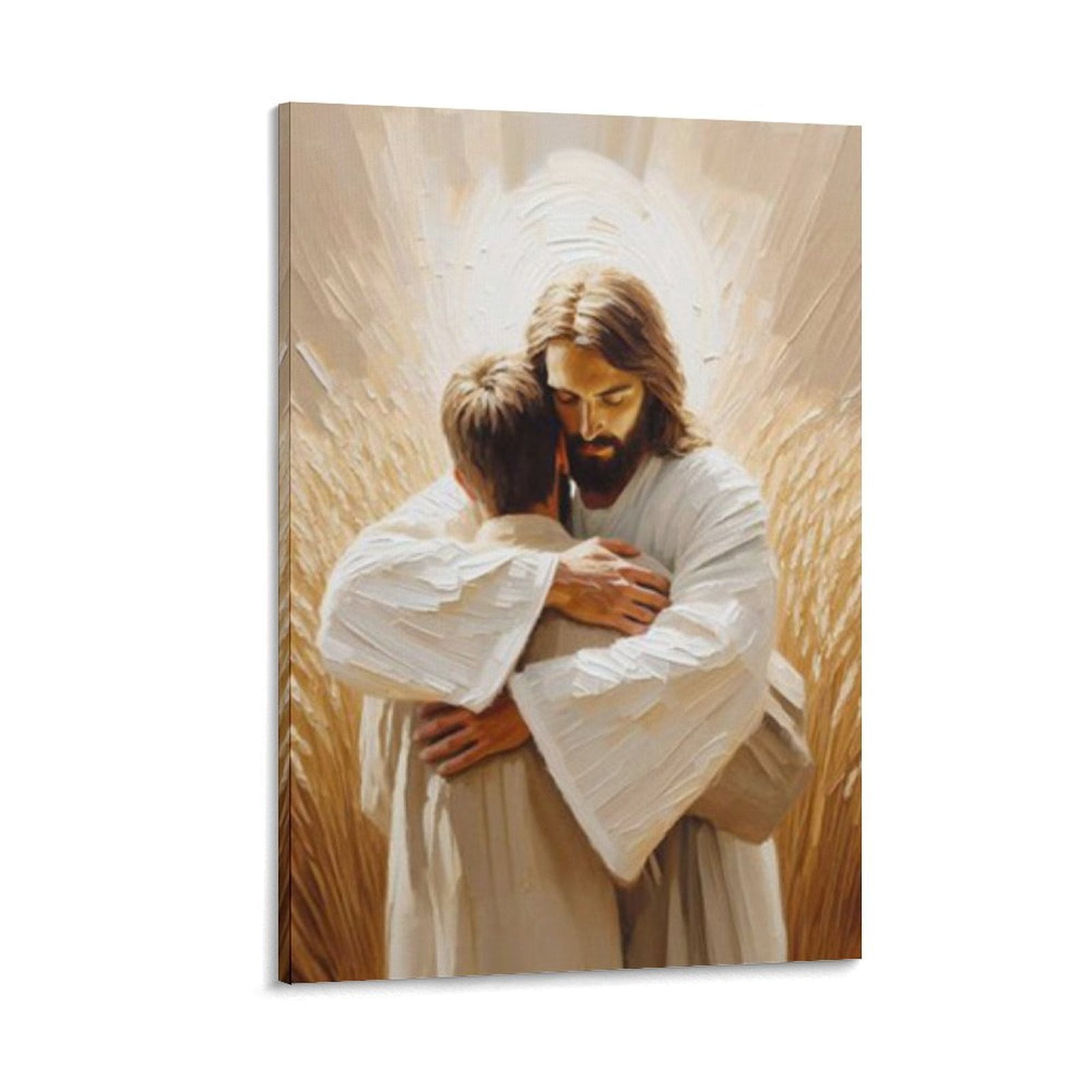 Men Bedroom Wall Decor Jesus Christ Hugging Man Canvas Print Poster ...