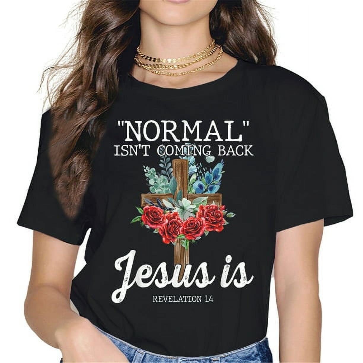 Men Bible Tops Normal Isn't Coming Back Jesus Revelation 14 T-Shirt ...