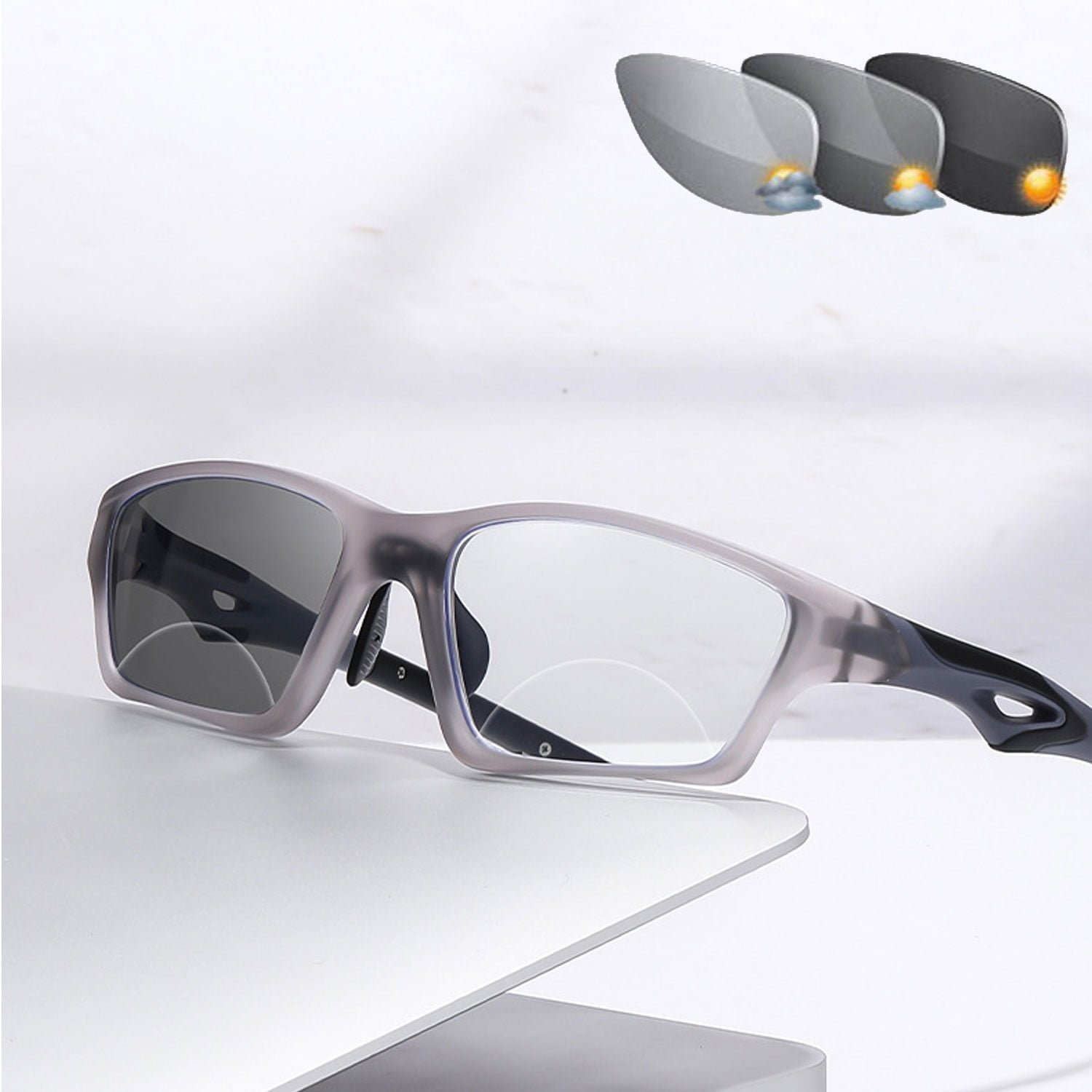 Men Bifocal Sports Photochromic Gray Outdoor Fishing Reading Glasses 1. ...