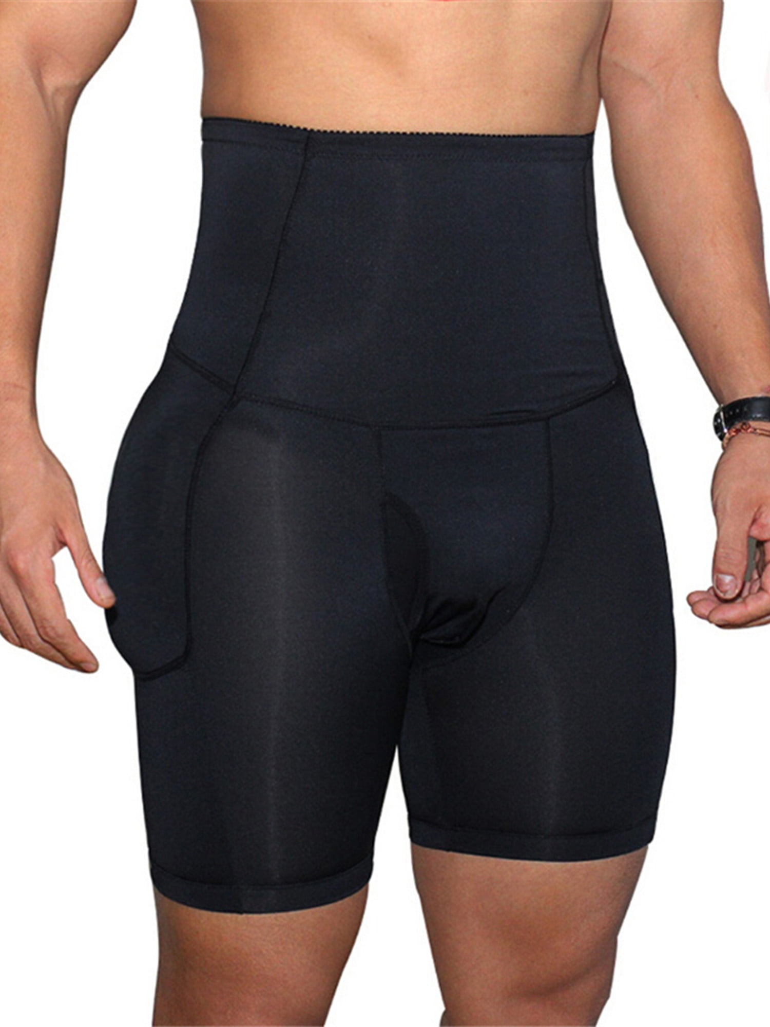 Men Black Brief Padded Butt Booster Enhancer Hip-up Boxer High Waist ...