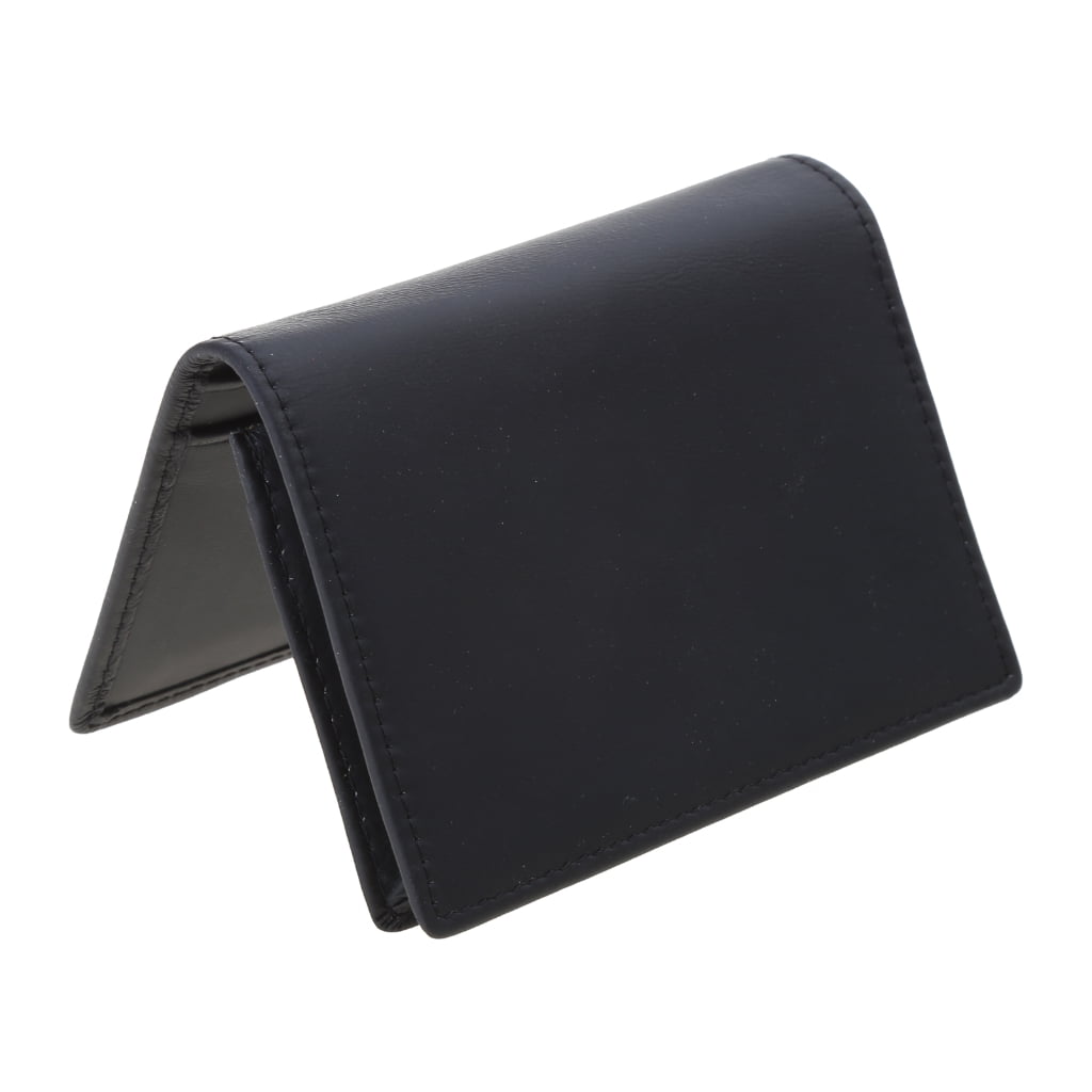Men Black Leather Expandable Credit Card ID Business Cards Holder ...