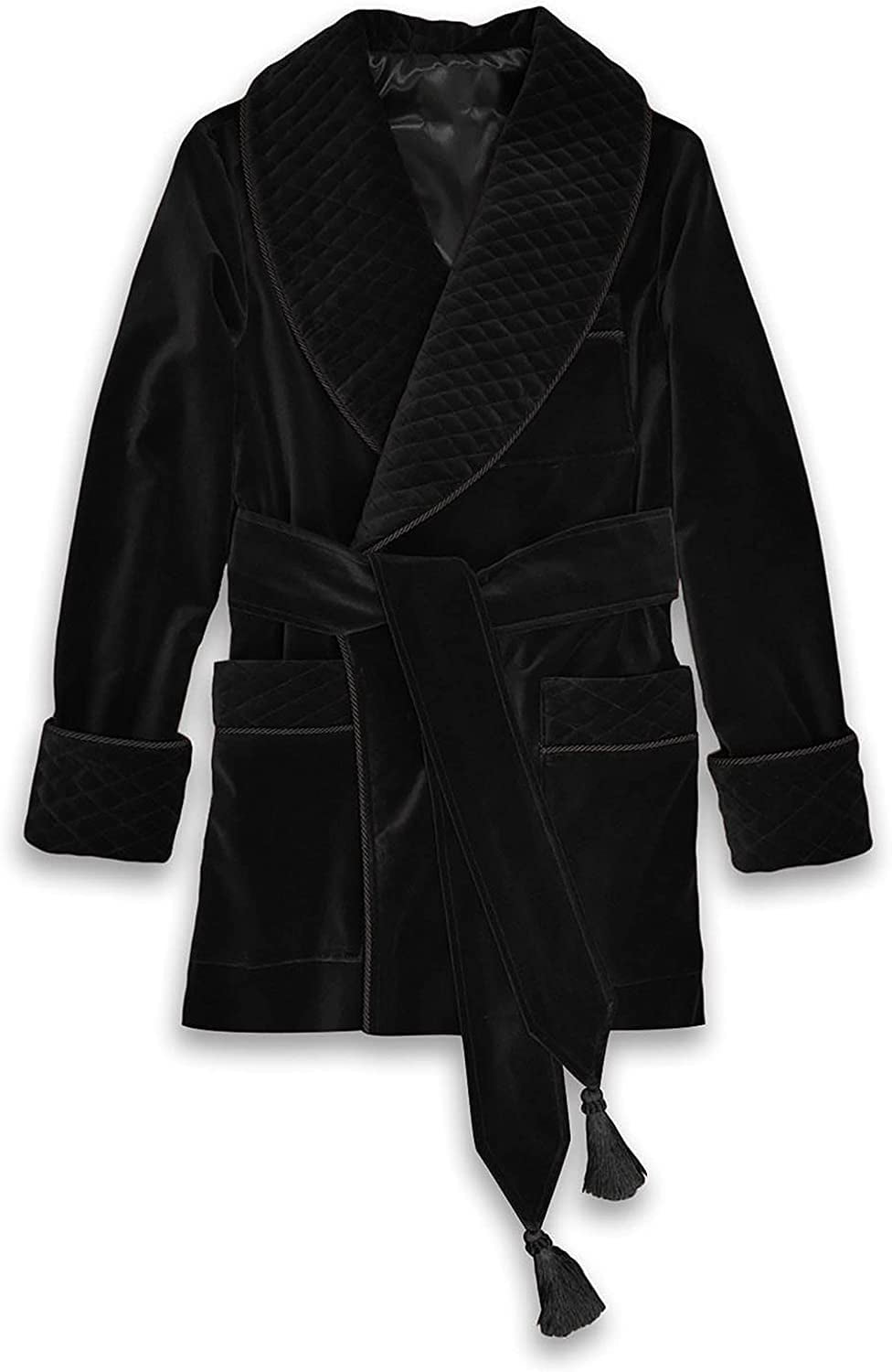 Men Black Smoking Jacket Cocktail Luxury Party Wear Black Velvet Blazer ...