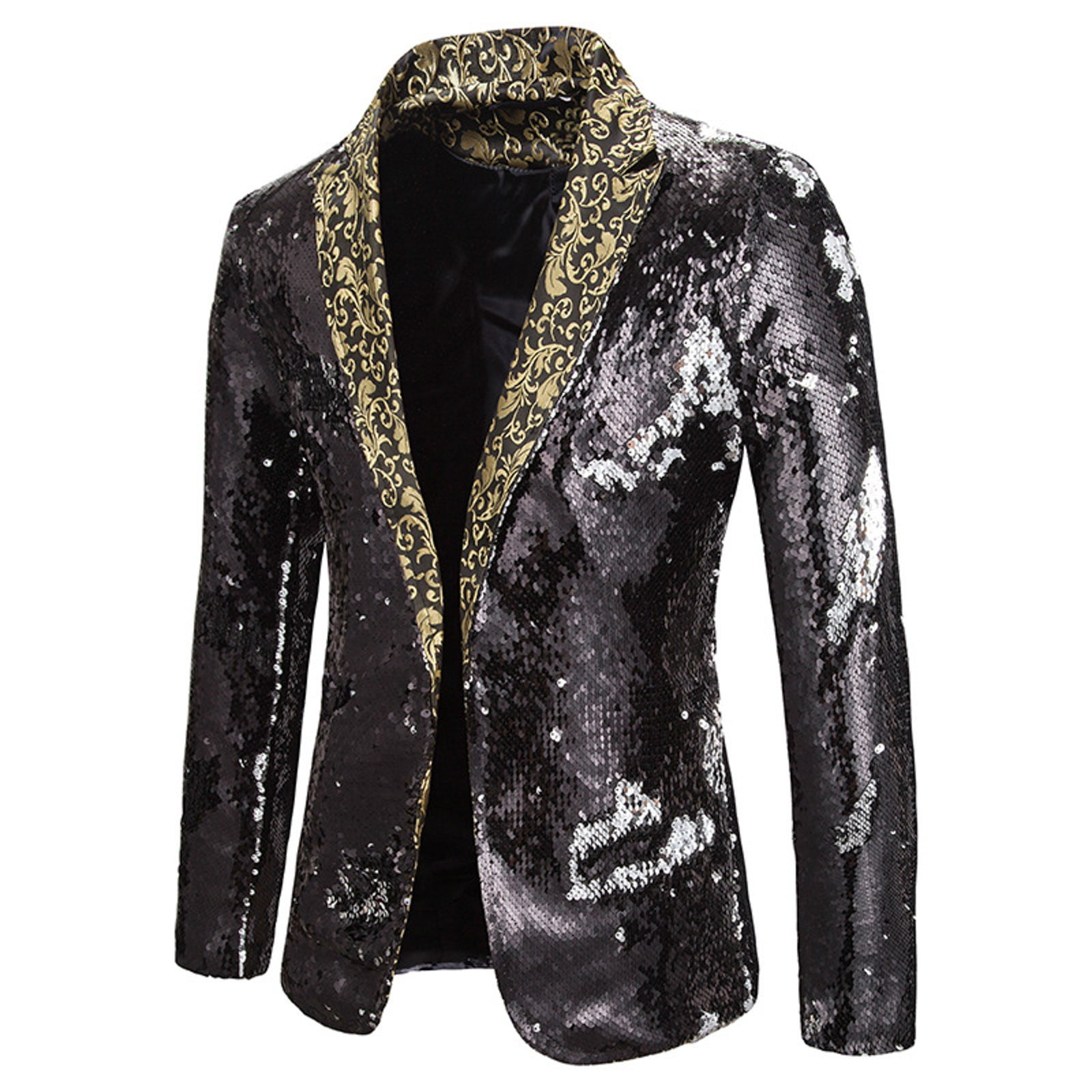 Men Blazer Shiny Sequin Stage costumes Men Wedding Groom Singer Prom ...