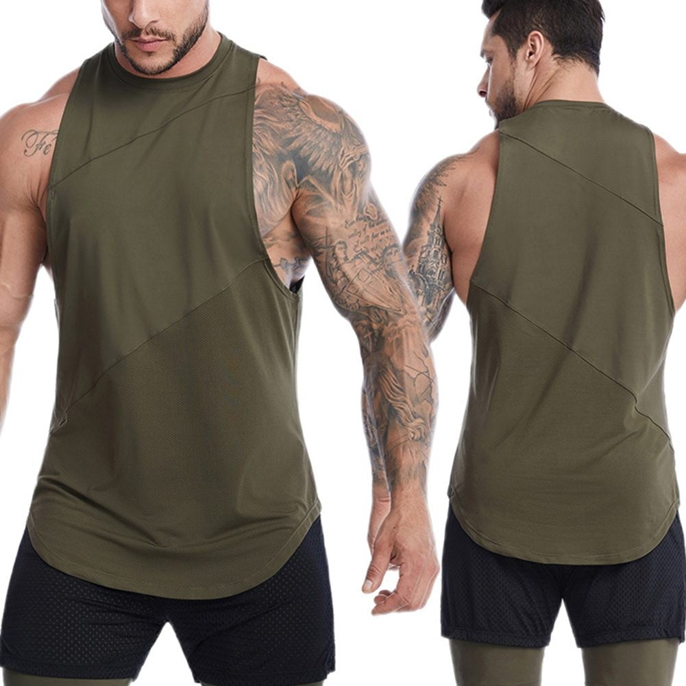 Men Bodybuilding Sport Tank Top Gyms Fitness Sleeveless Shirt Singlet ...