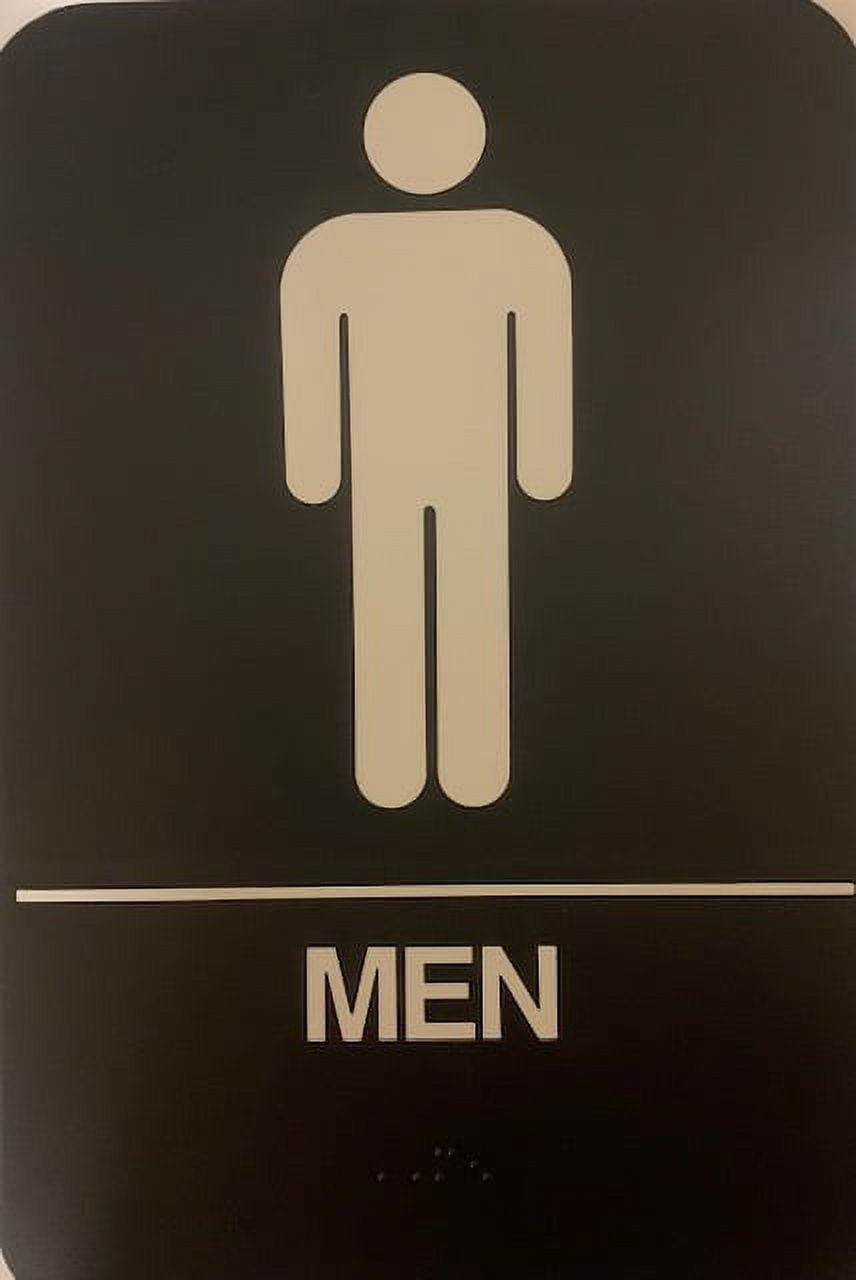 Men Braille Restroom Sign with Graphical Symbols Size: 9" x 6 ...
