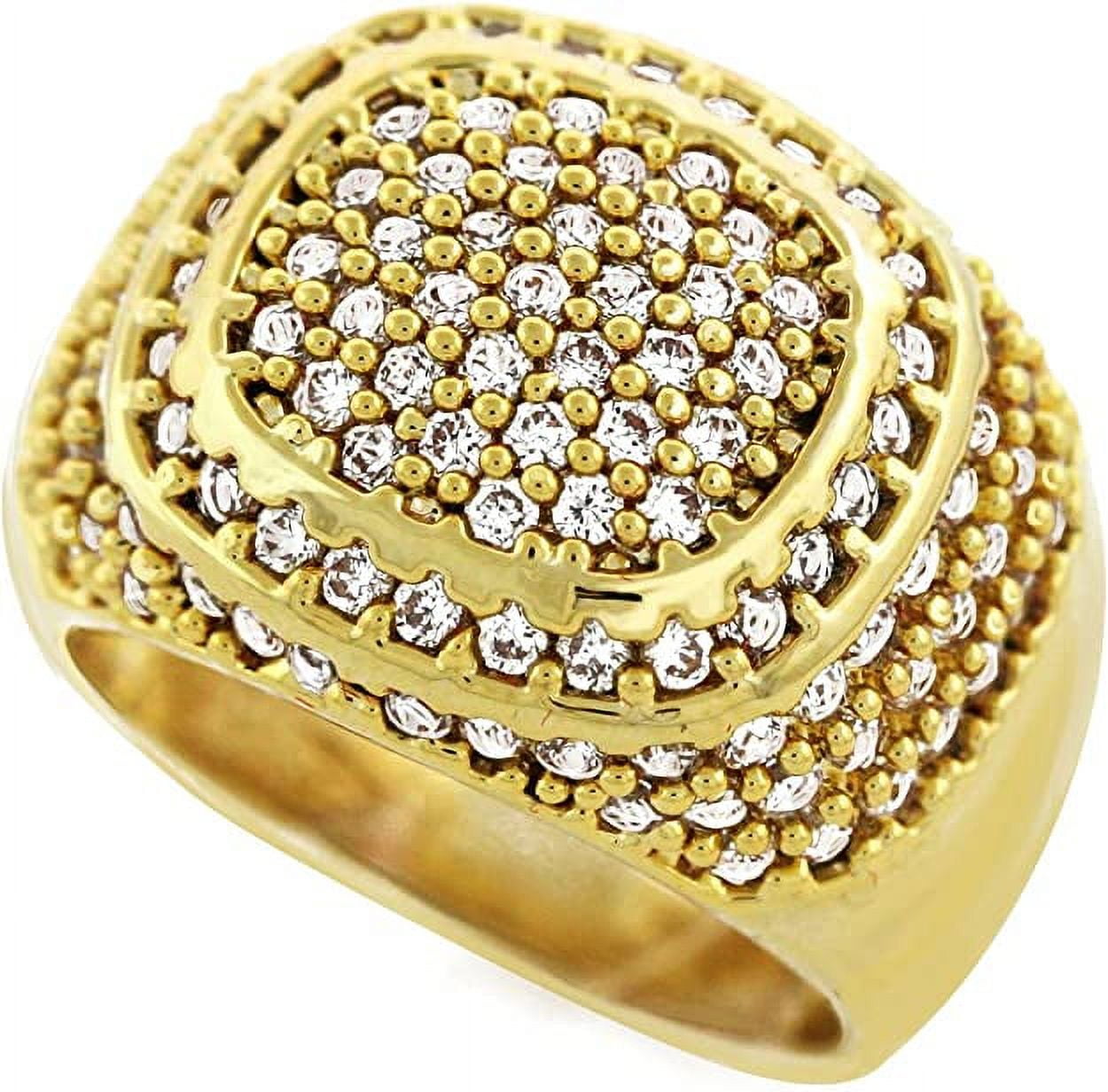Men Brass Gold Tone Men's Hip Hop Micro Pave Champion Cz Ring (7 ...