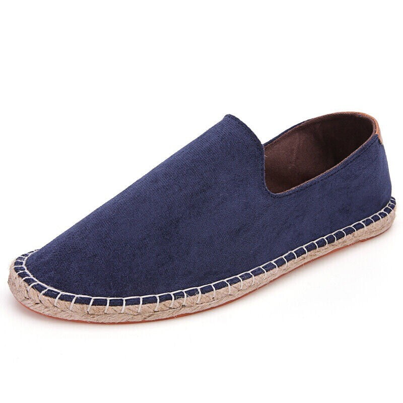 Men Breathable Linen Canvas Shoes Slip on Flats Casual Driving Shoes ...