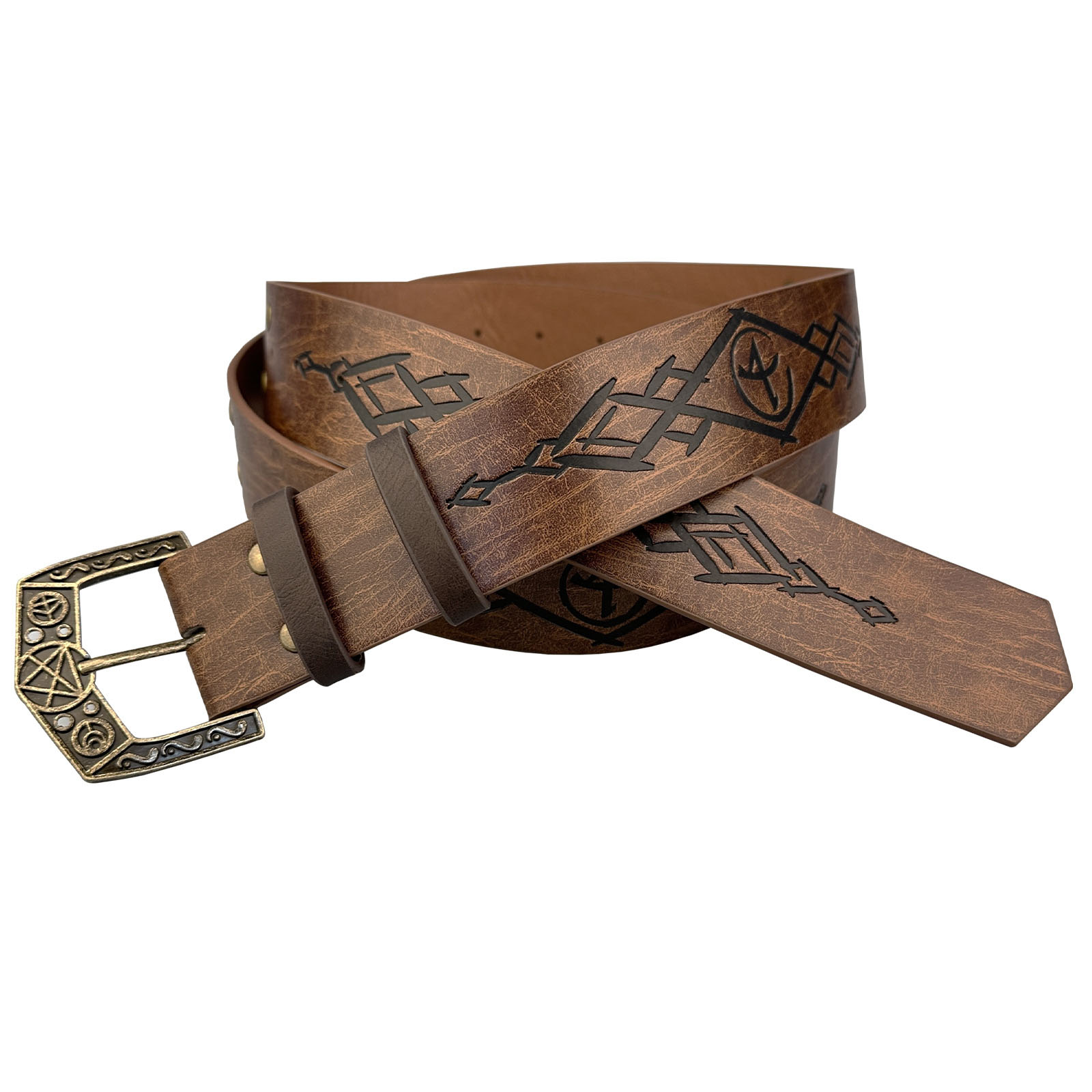 Men Brown Belt Embossed Waistband Belt for Parties and Festivities ...