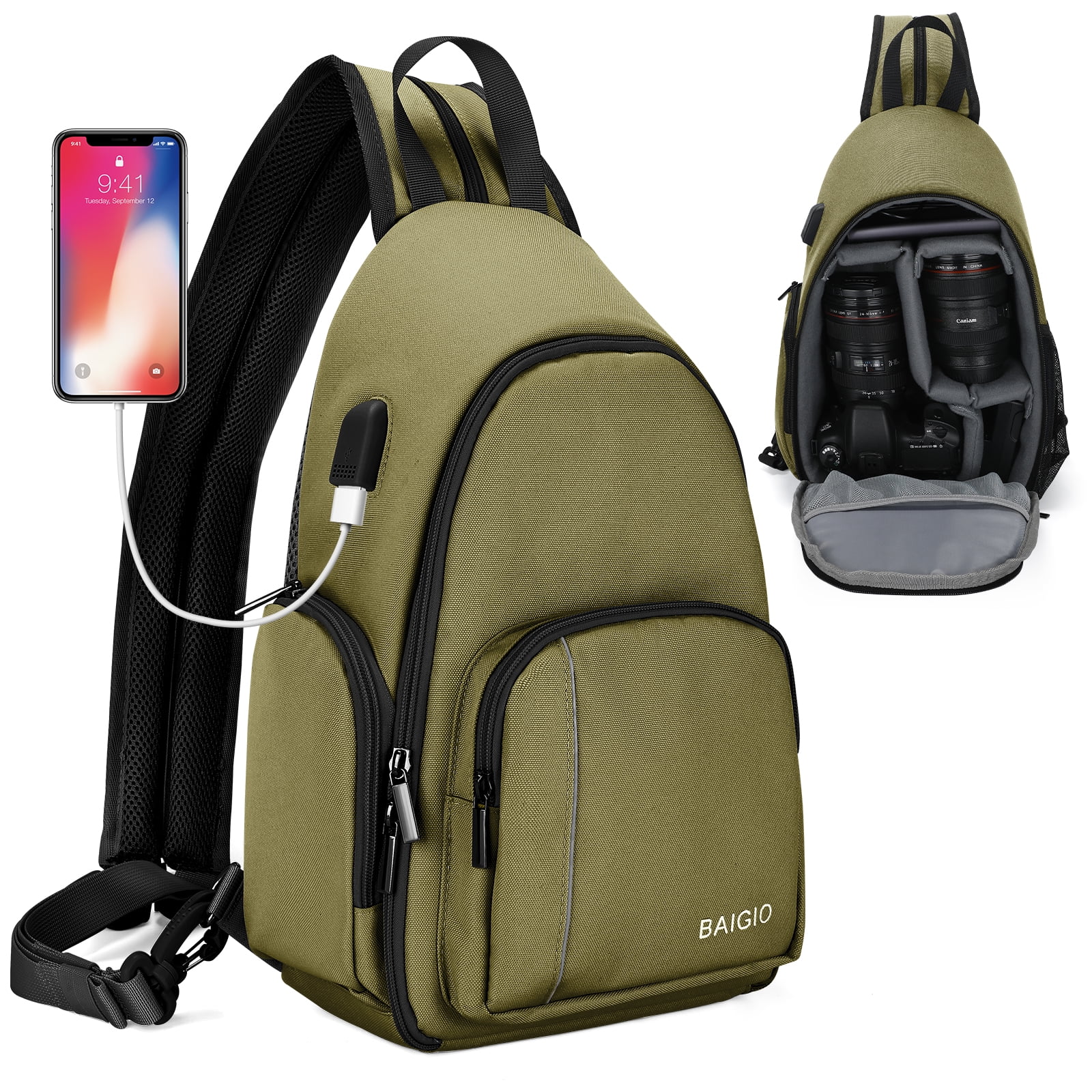 Men Camera Sling Bag Crossbody Travel Shoulder Backpack for SLRD SLR - Walmart.com