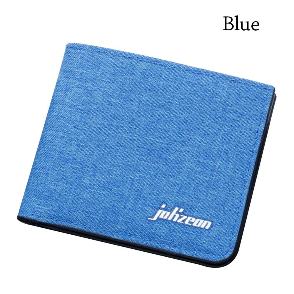 Men Canvas Foldable Wallet Short Purse Coin Purse Money Bag BLUE ...