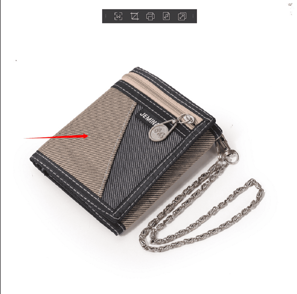 Men Canvas ID credit Card Holder Clutch Bifold Coin Purse Chain Wallet ...