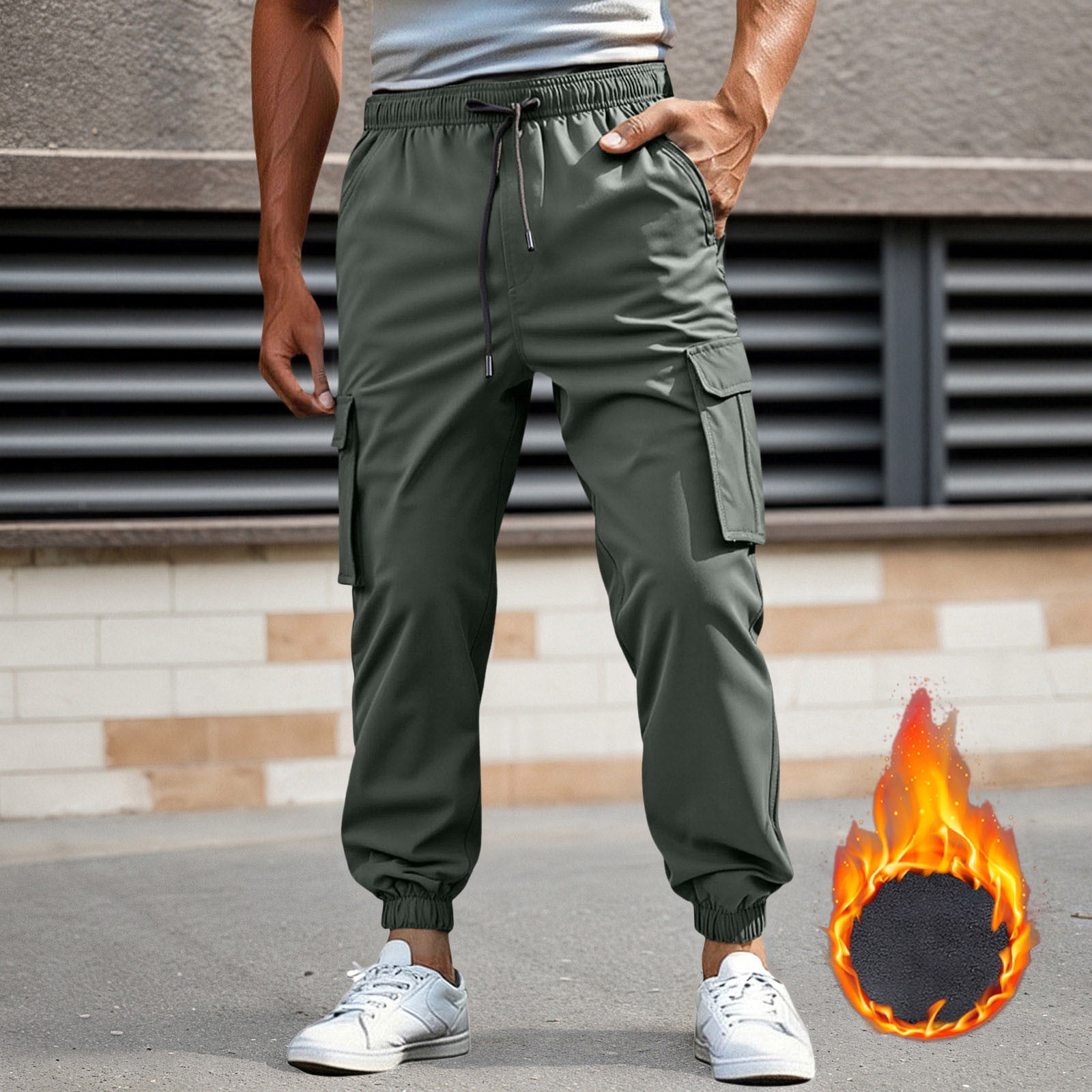 Men Cargo Pants Baggy Sweatpants Mens Jogging Pants with Pocket Casual ...