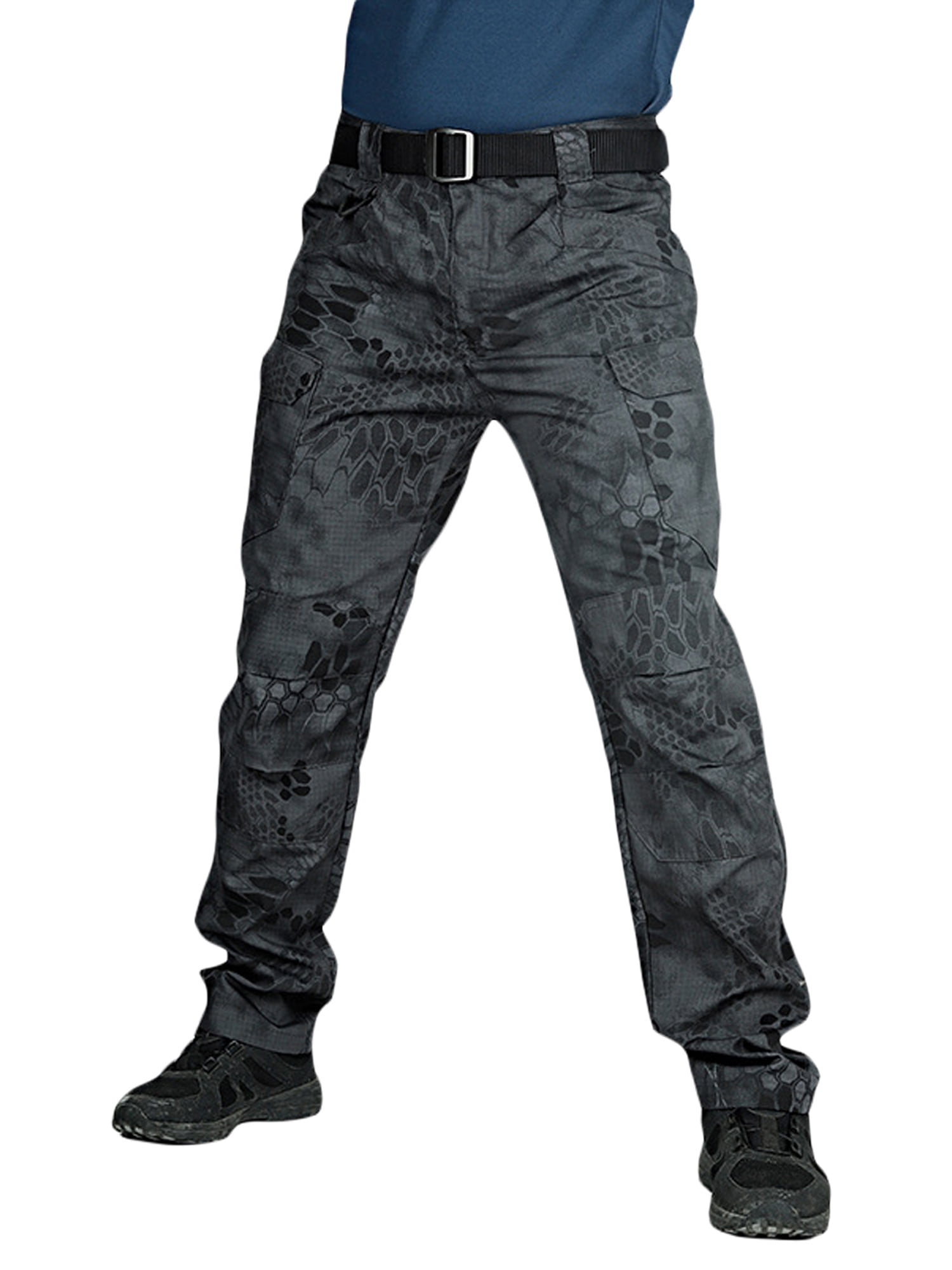 Men Cargo Pants, Solid/Snakeskin Print Trousers with Pockets - Walmart.com