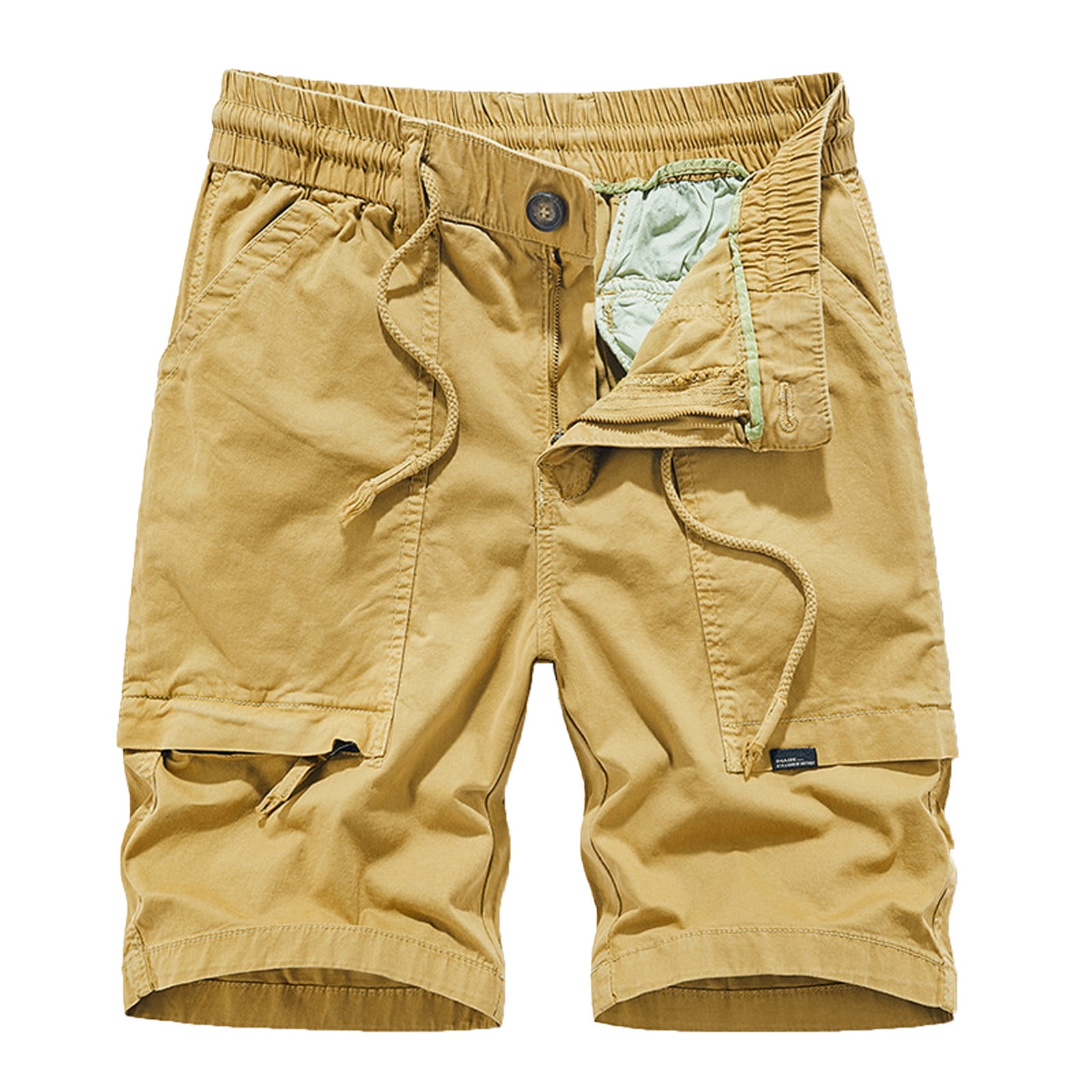 Men Cargo Shorts Drawstring Elastic Waist Stretch Shorts Summer Hiking ...