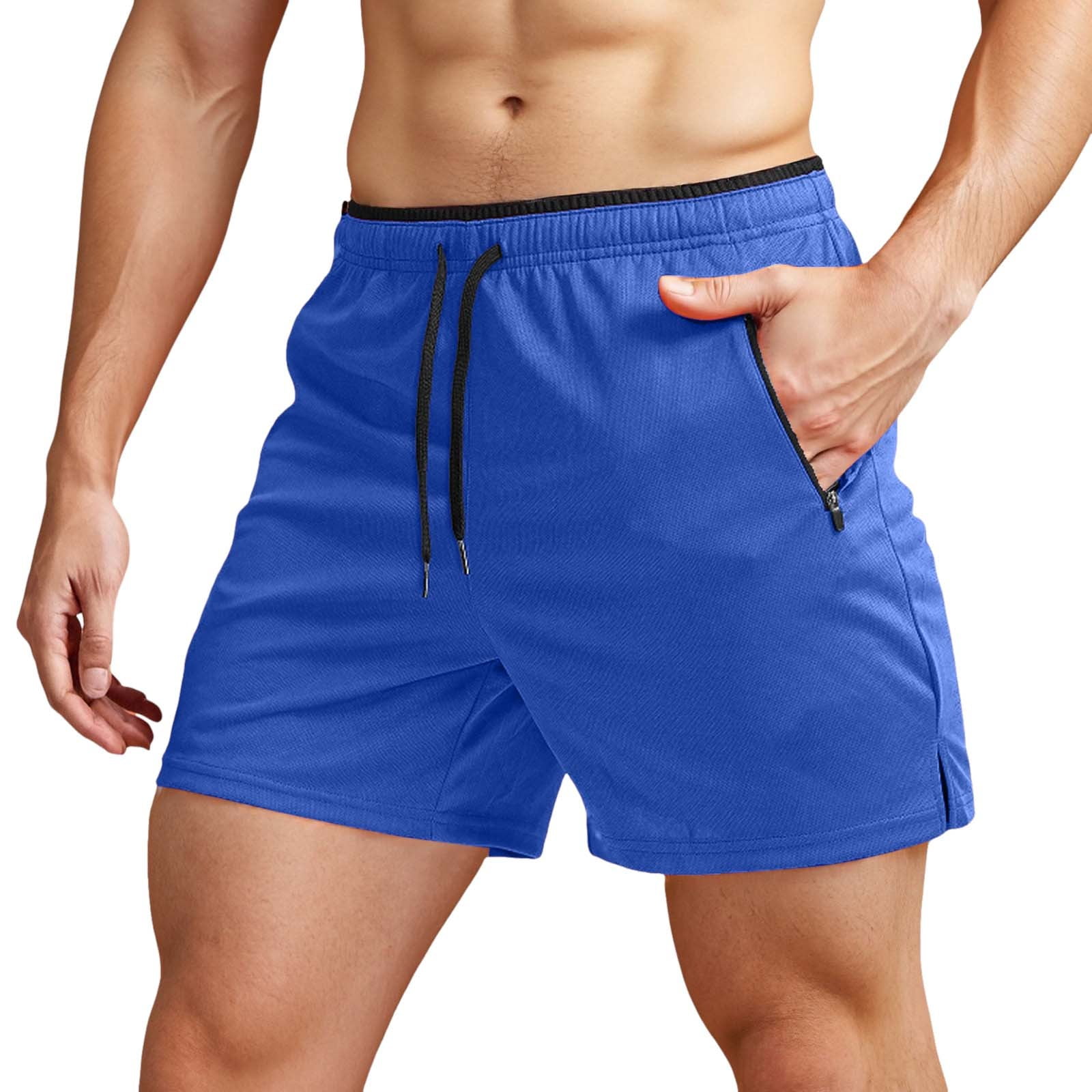 Men Cargo Shorts Male Running Shorts With Zipper Pockets Gym Athletic ...