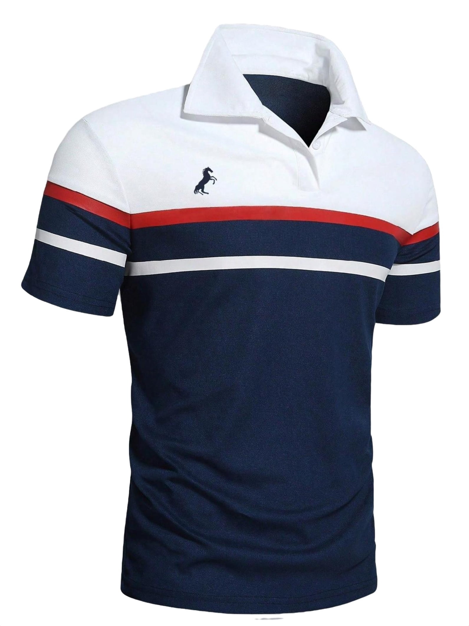 Men Casual Colorblock Polo Short Sleeve Men Plus Size Polo Shirts 6XL ...