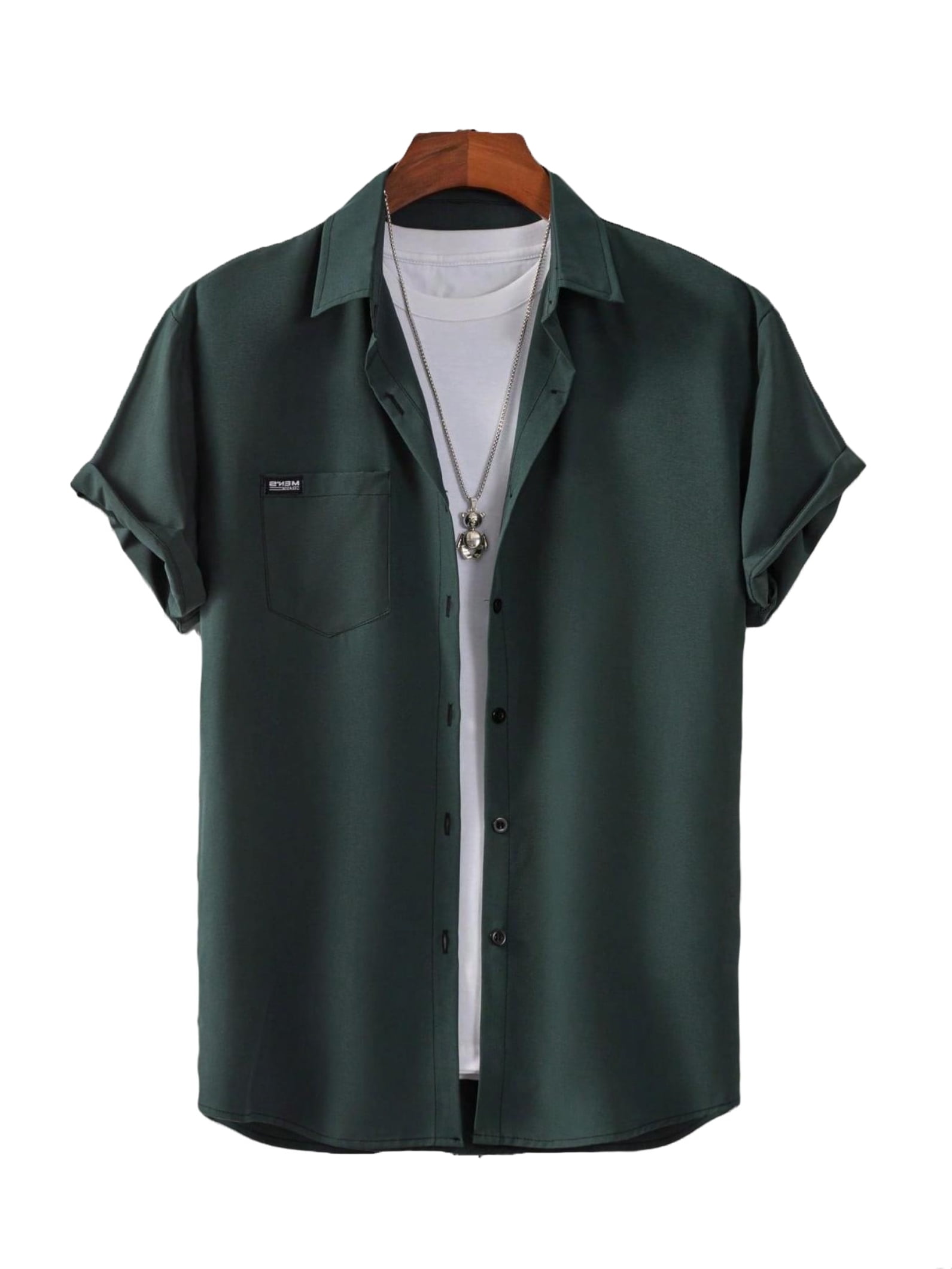 Men Casual Letter Collar Shirt Short Sleeve Men Shirts S (36) - Walmart.com