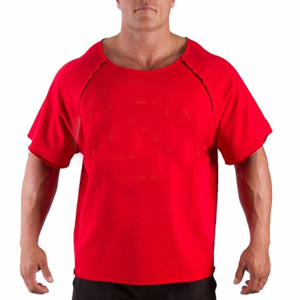Men Casual Round Neck Cotton T-Shirt Fitness Gym Wear Bodybuilding ...