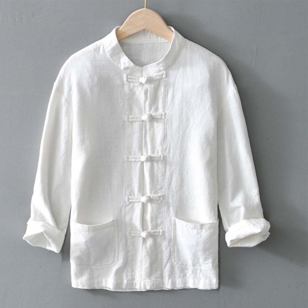 Men Chinese Traditional Kung Fu Tai Chi Coat Tang Suit Uniform Jacket ...