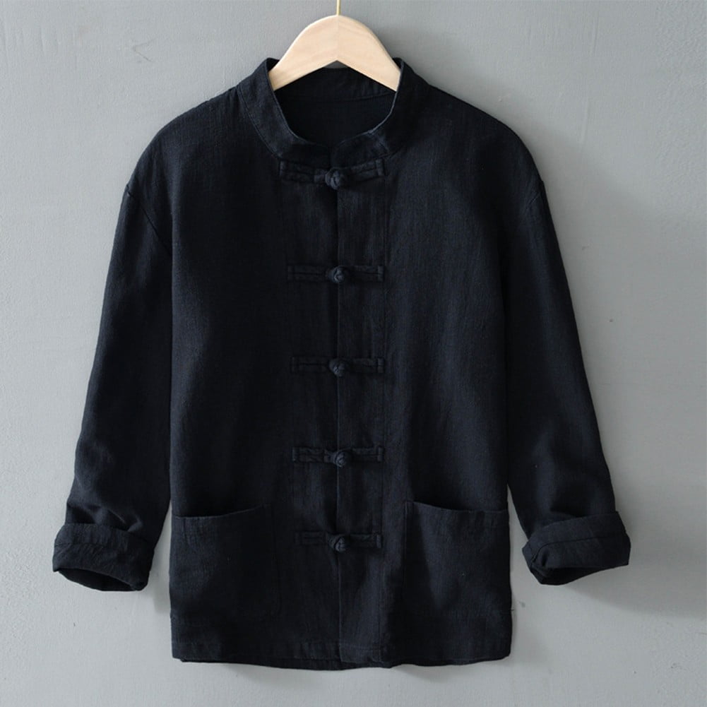 Men Chinese Traditional Kung Fu Tai Chi Coat Tang Suit Uniform Jacket ...