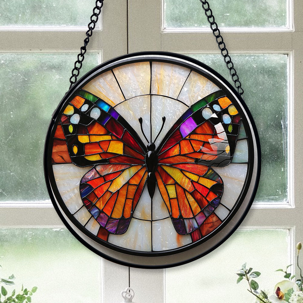 Men Christmas Gift - Pop Bold Monarch Butterfly Stained Glass Hanging ...