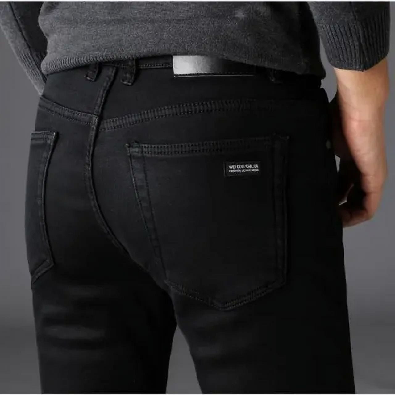 Men Classic Advanced Jeans Jean Homme Man Soft Stretch Black Biker ...