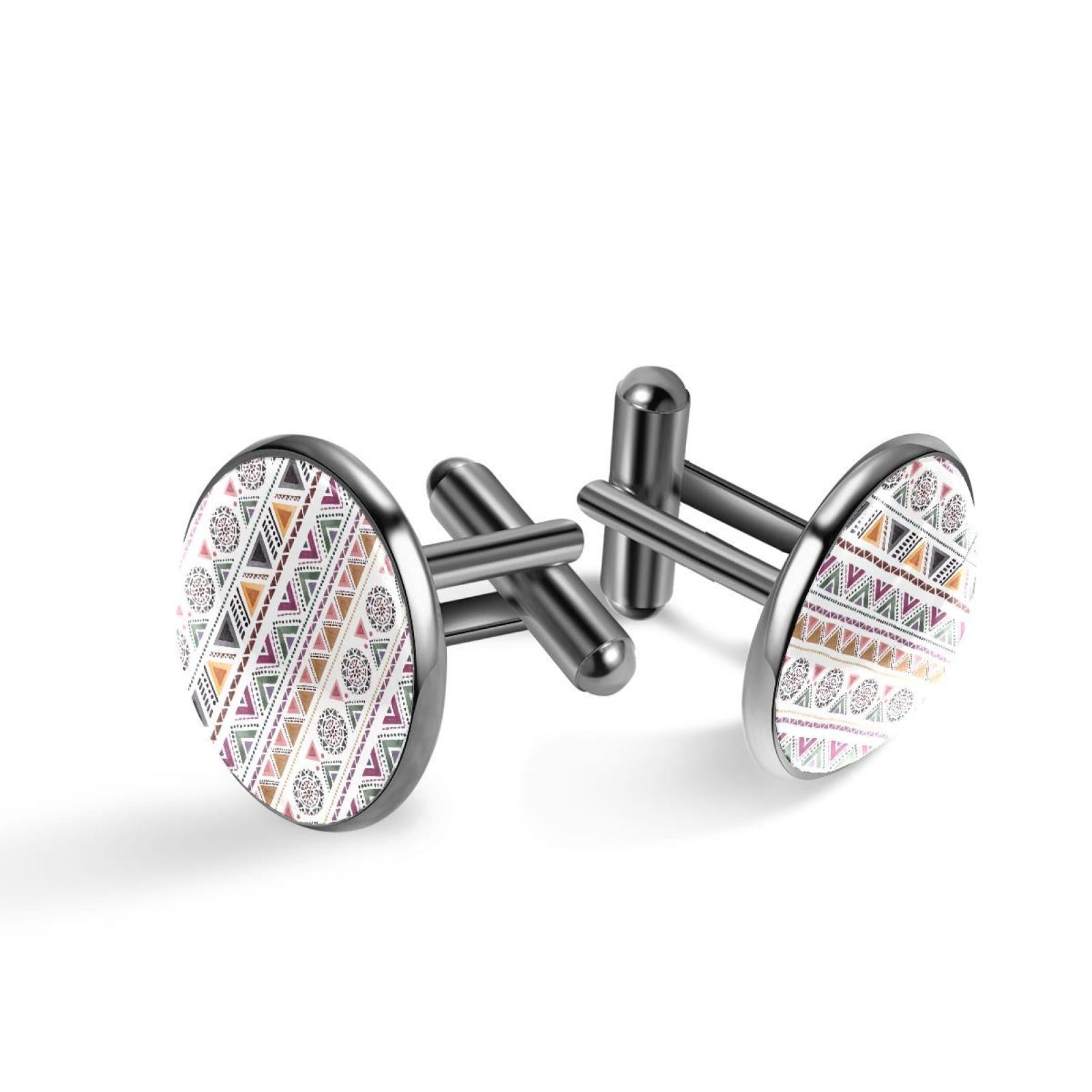 Men Classic Black Cufflinks for Tuxedo Shirts Business Wedding Cuff Button Geometry - Walmart.com