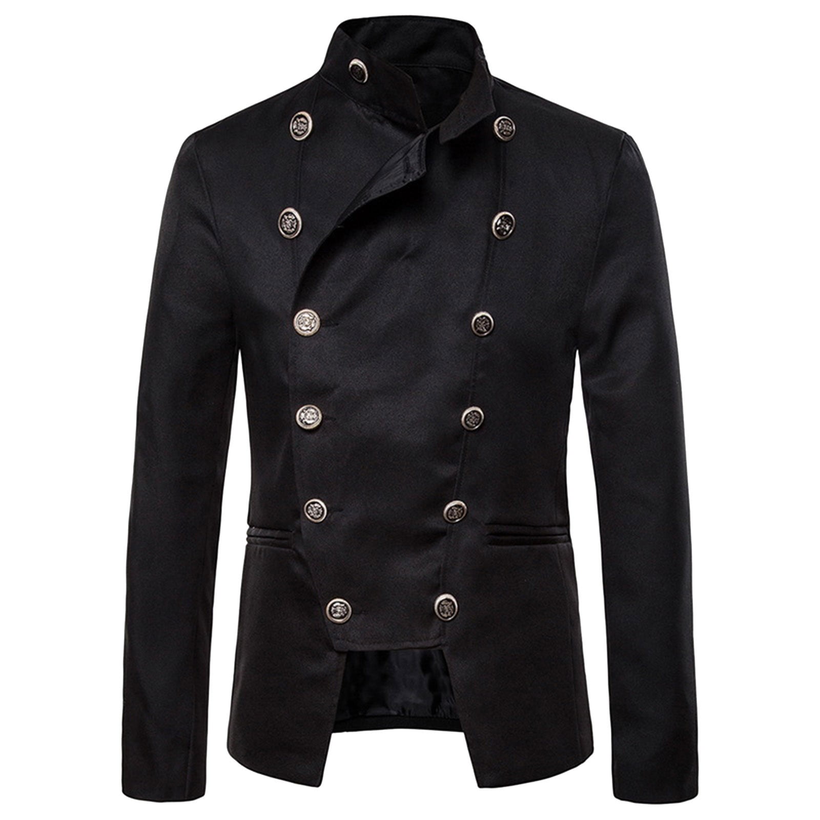 JIKNTTR Men Coats Retro Punk Gothic Suit Jacket Double Wedding Suit ...