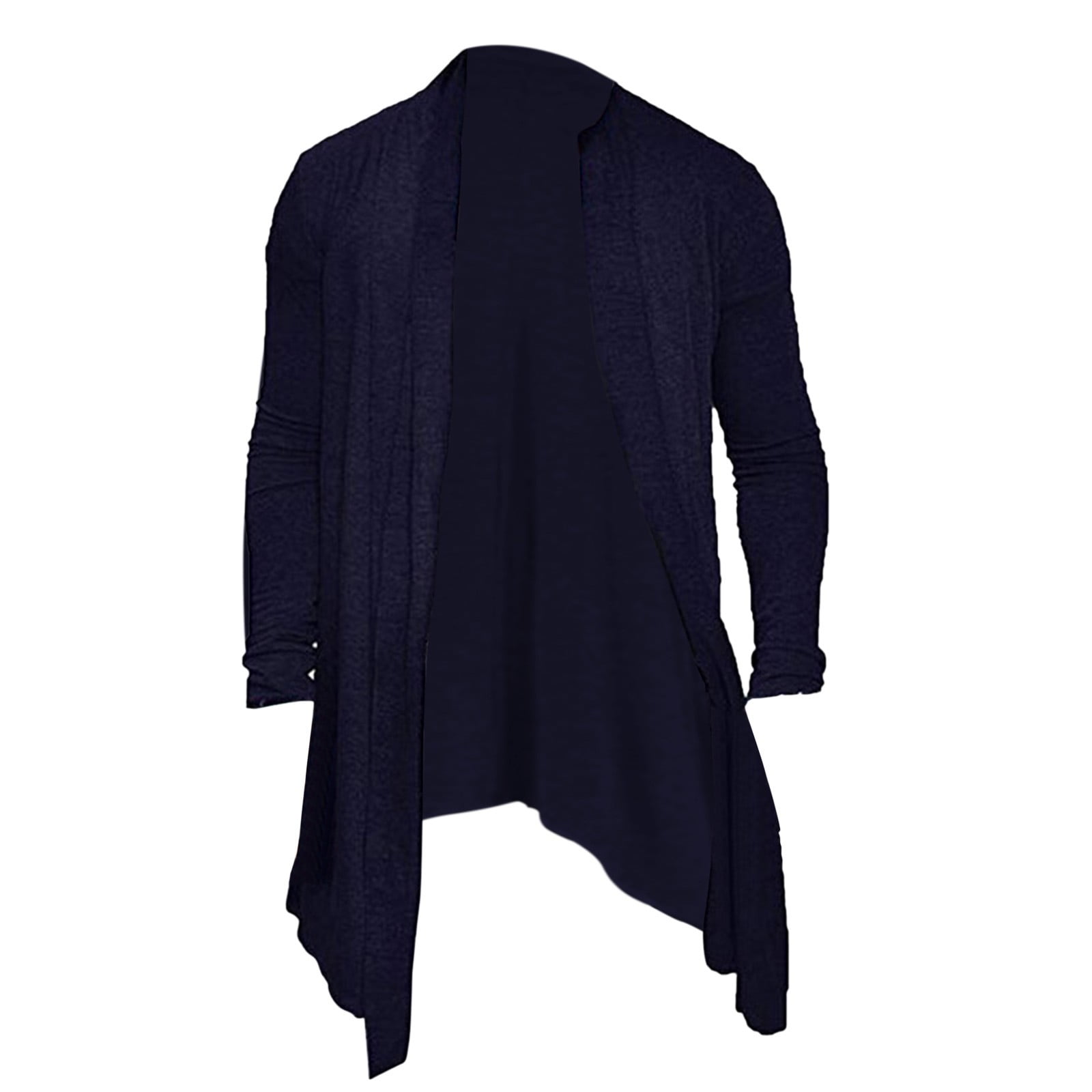 Men Coats Ruffled Shawl Collar Open Front Long Sleeve Open Front ...