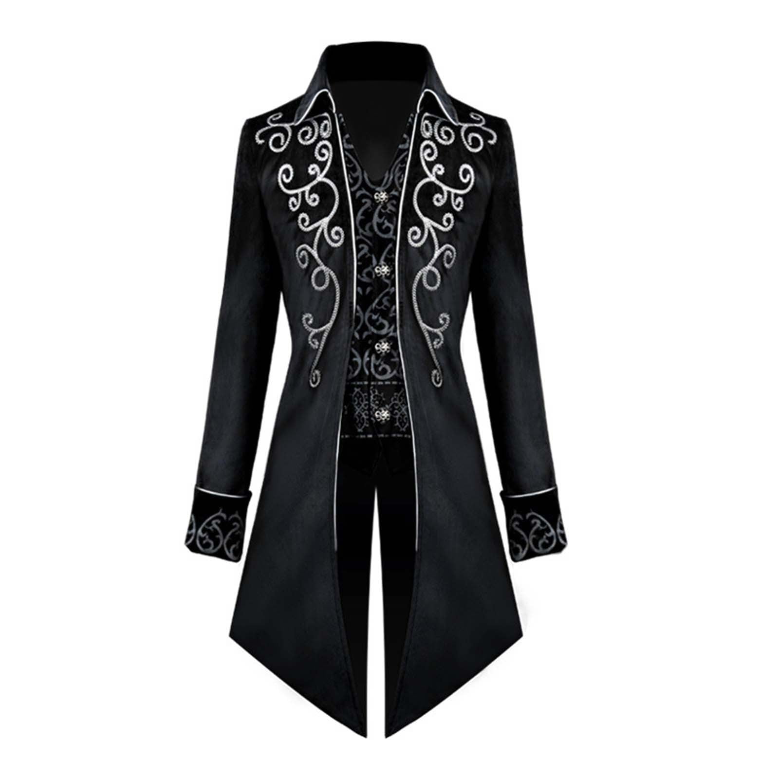 Men Coats Steampunk Jacket Vintage Tailcoat Gothic Frock Coat Casual ...