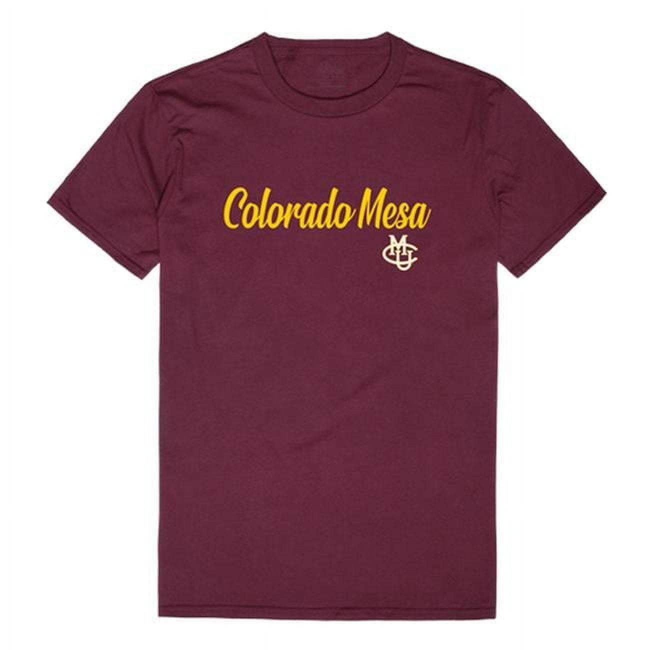 Men Colorado Mesa University Mavericks Script T-Shirt, Maroon - Extra ...
