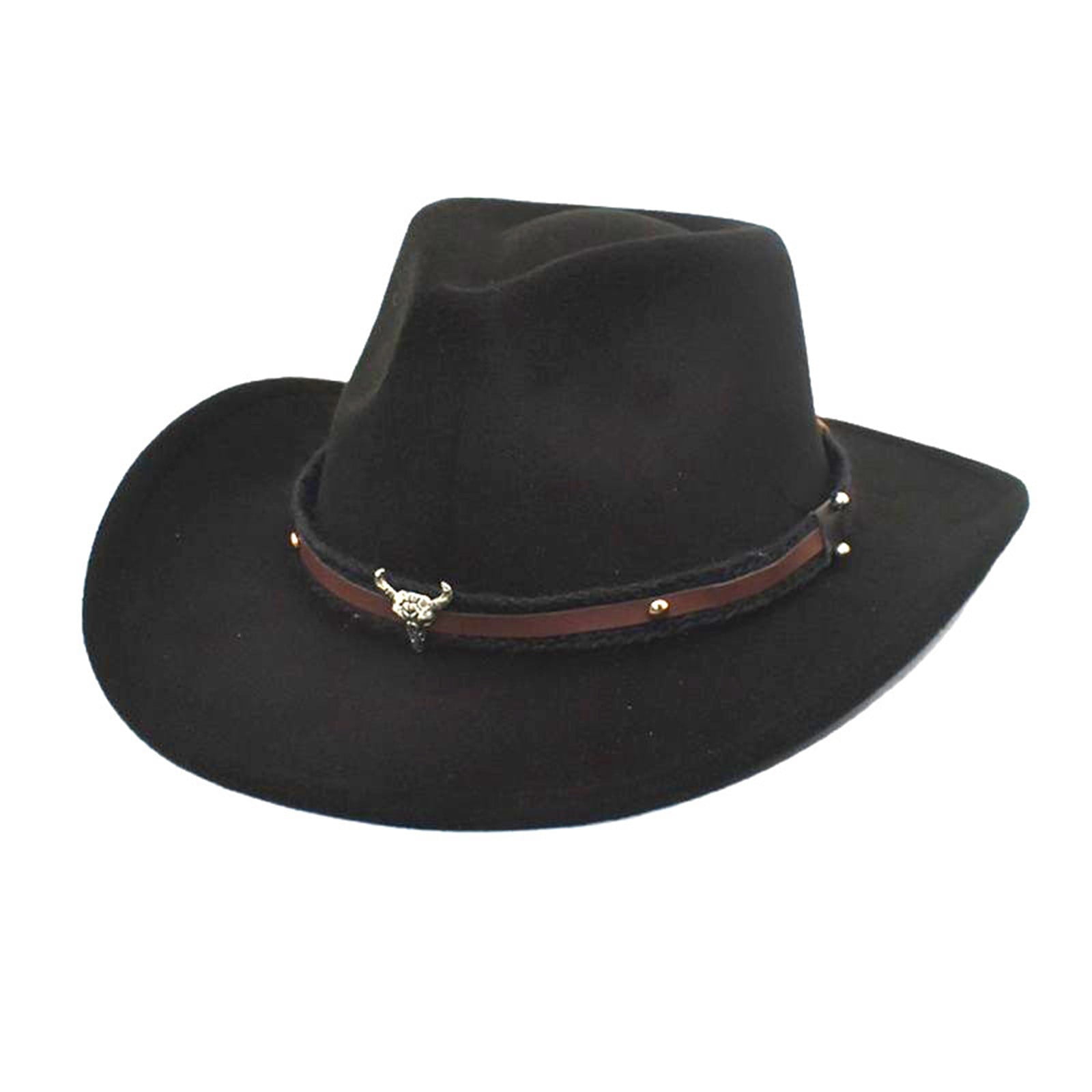Men Cowboy Hat Black Cowboy Hats Leather Cowboy Hat Mens Western Hats ...