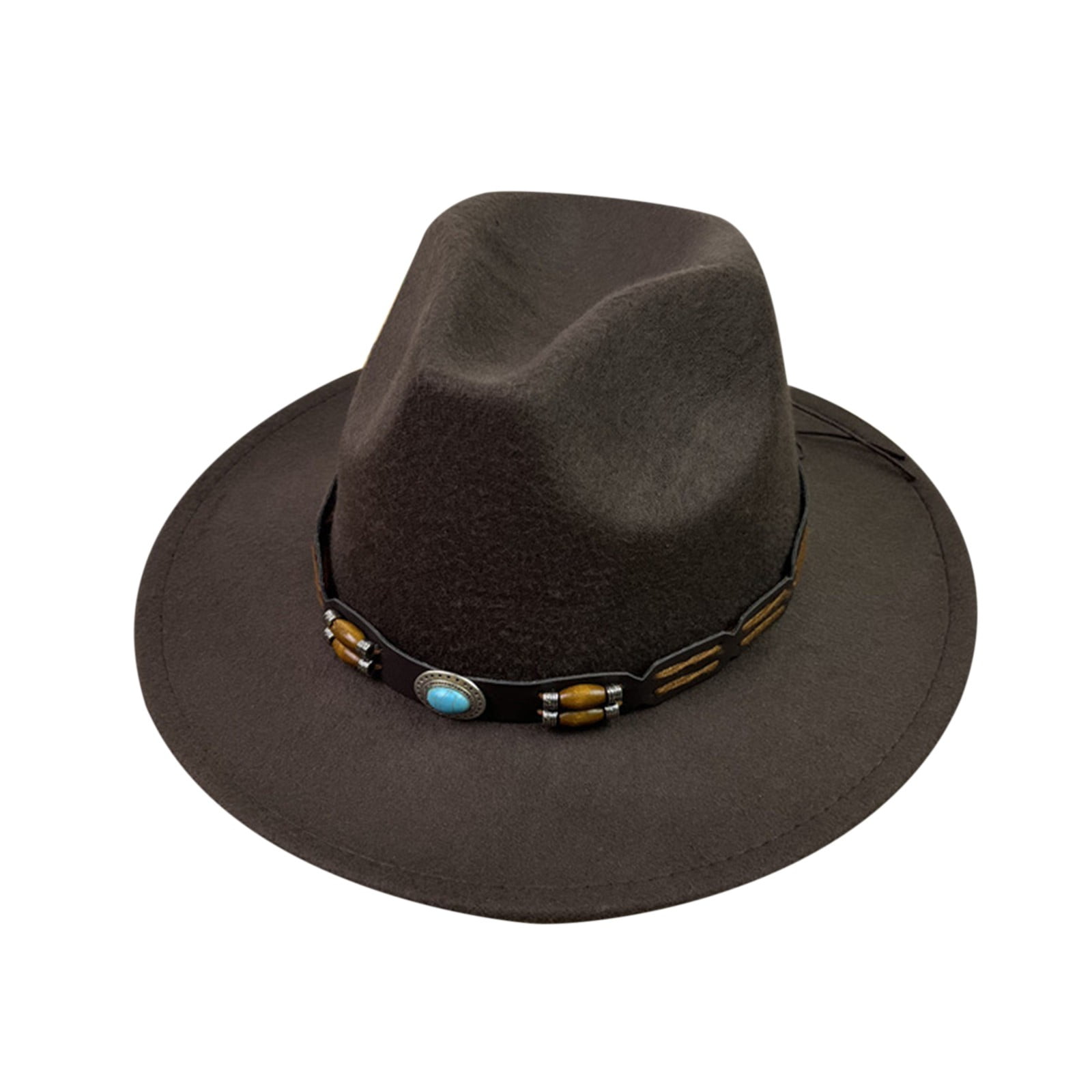 Men Cowboy Hat Cowboy Hats Leather Cowboy Hat Wide Brim Western Outback ...