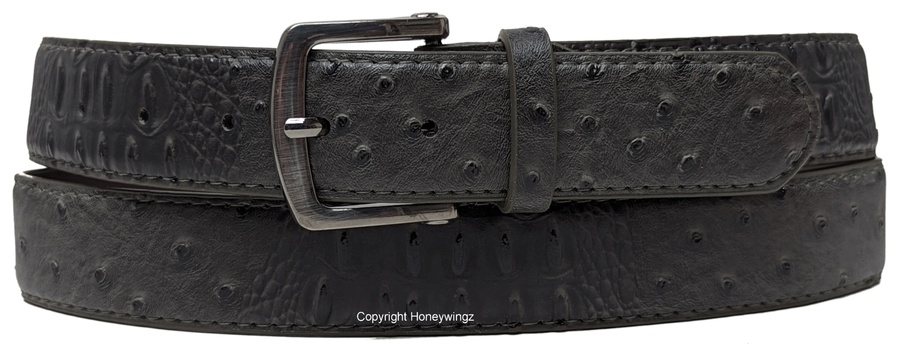 Men Dark Brown Faux Alligator Crocodile Skin Leather Belt A5 - Walmart.com
