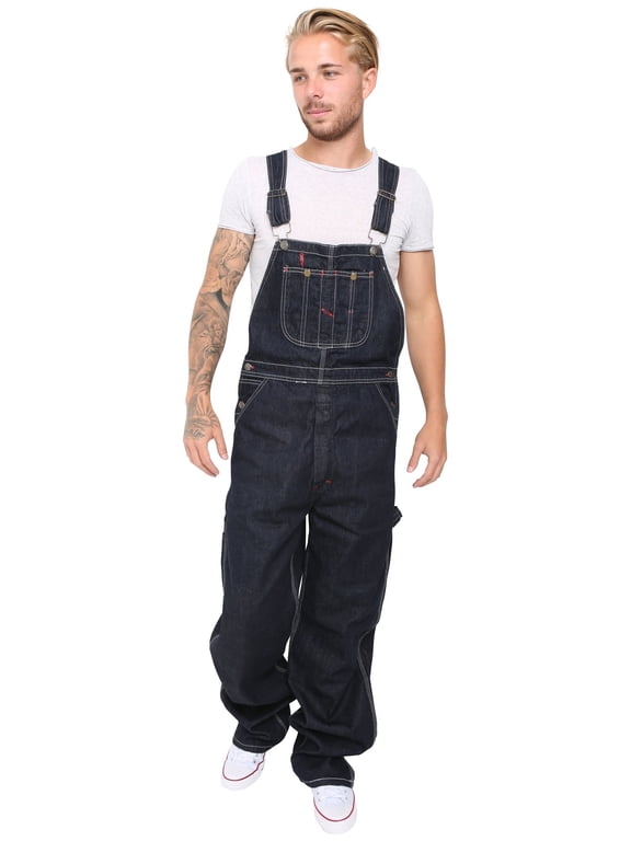 Big Smith Men's Work Stonewashed Denim Bib Overall with Adjustable ...