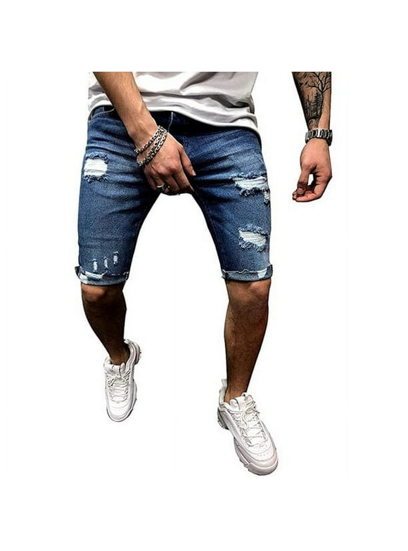 Men's Ripped Jean Shorts