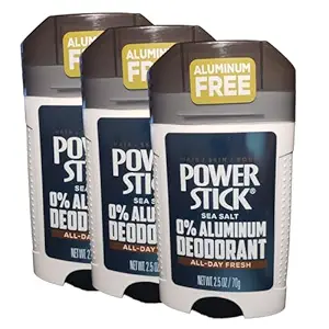 Men Deodorant POWER STICK O% aluminum SEA SALT, 2.5 oz, 3 pack ...