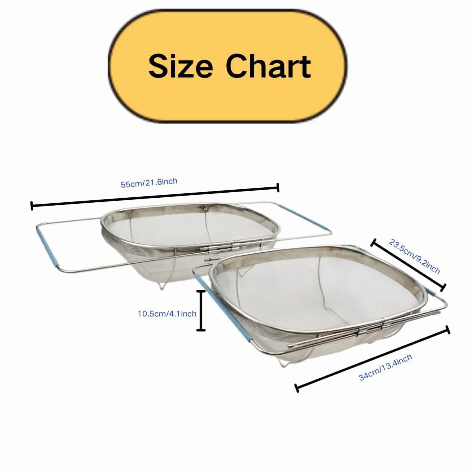 SAMMART Expandable Over The Sink Oval Colander/Mesh Strainer Basket (2 ...