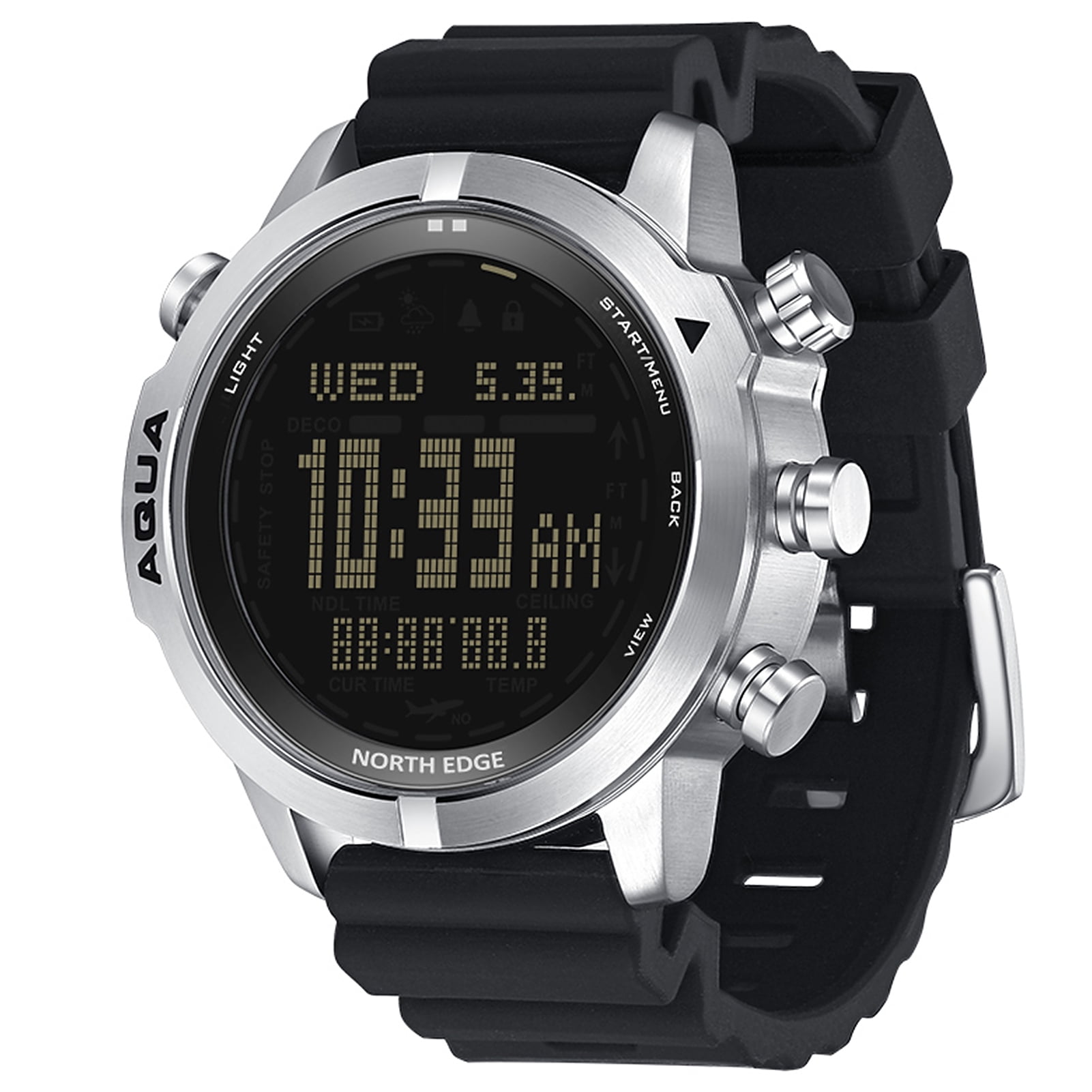 Men's Outdoor Survival Watch: Water Resistant, Analog-Digital, Compass ...